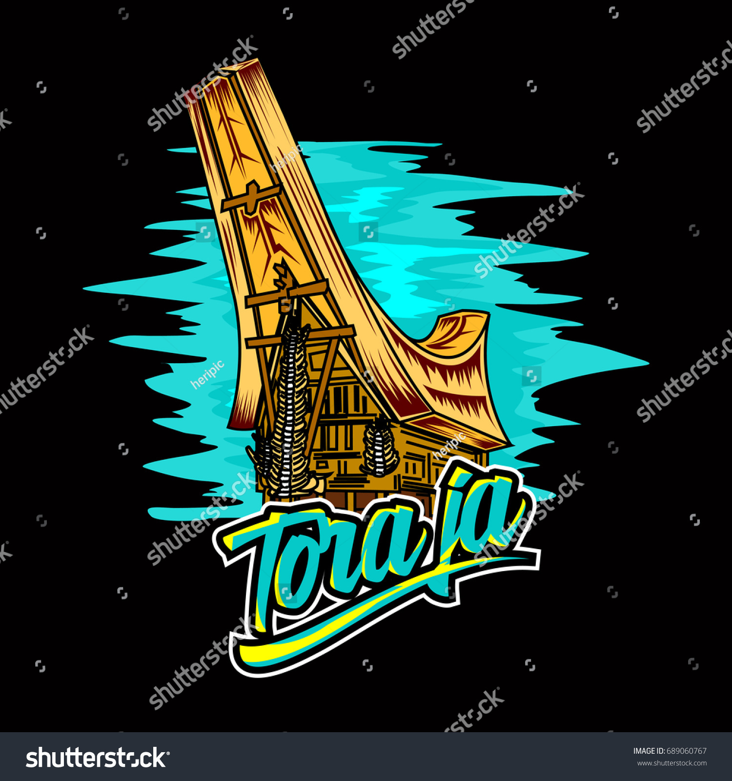 Vektor Stok Traditional Tongkonan Houses Tana Toraja Sulawesi Tanpa