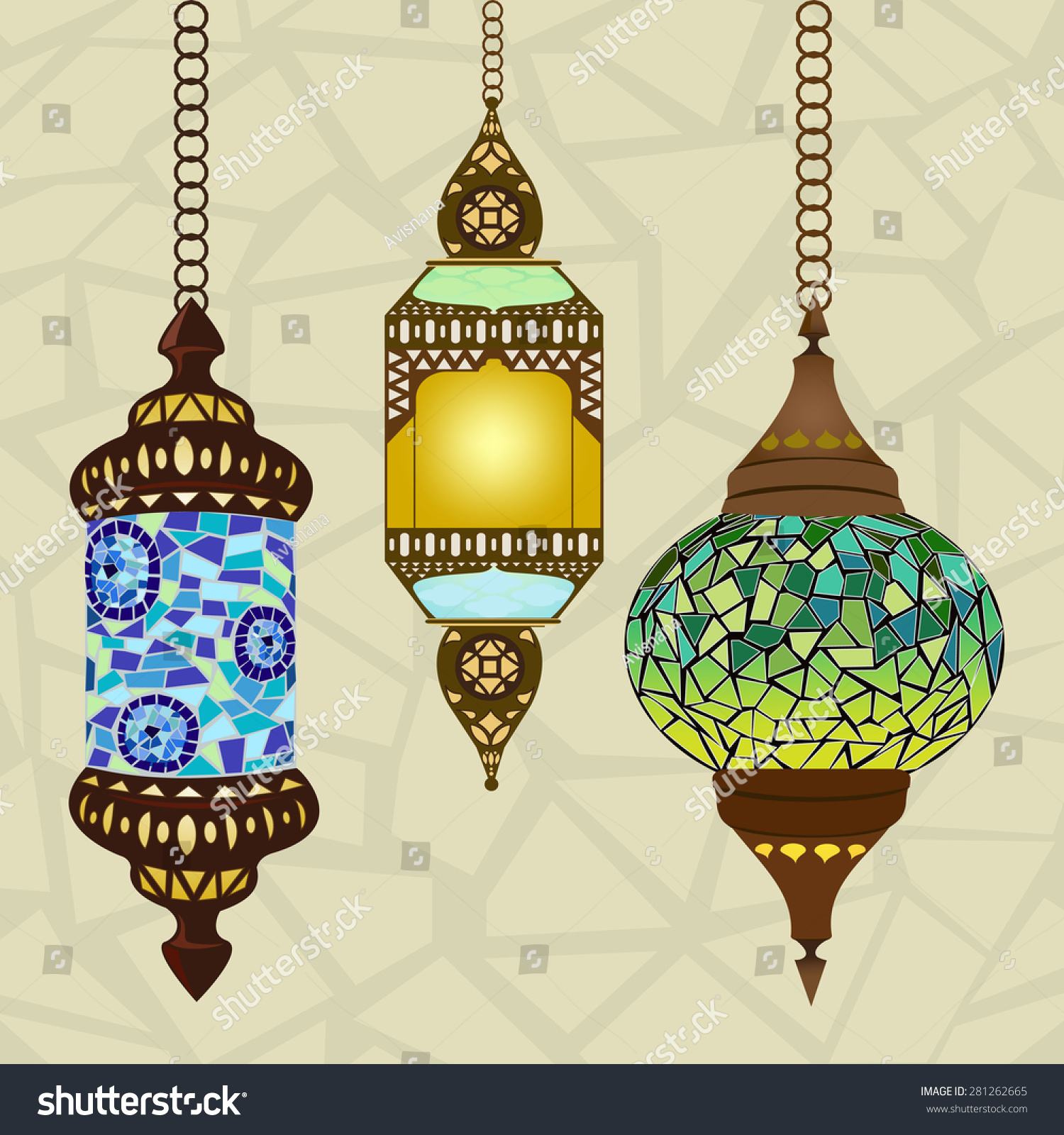 Traditional Turkish Lamps Stock Vector (Royalty Free) 281262665