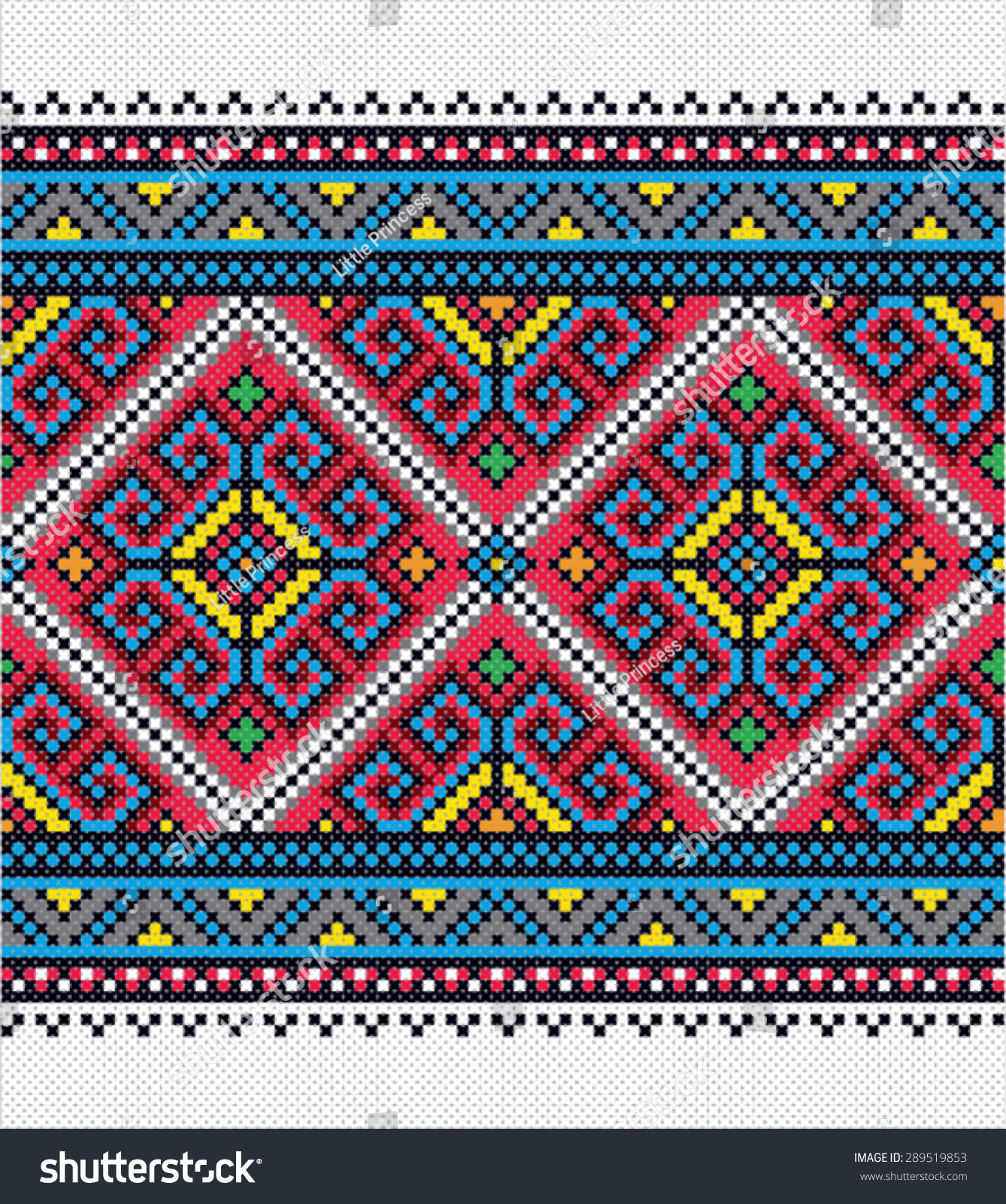 Traditional Ukrainian Embroidery Pattern Vector Pattern Stok Vektör ...