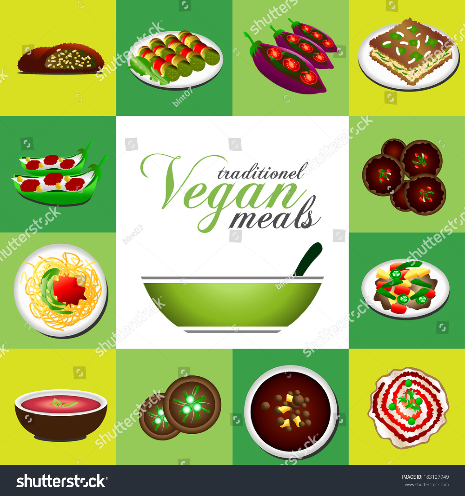 Traditional Vegetable Vector Meals Stock Vector (Royalty Free ...
