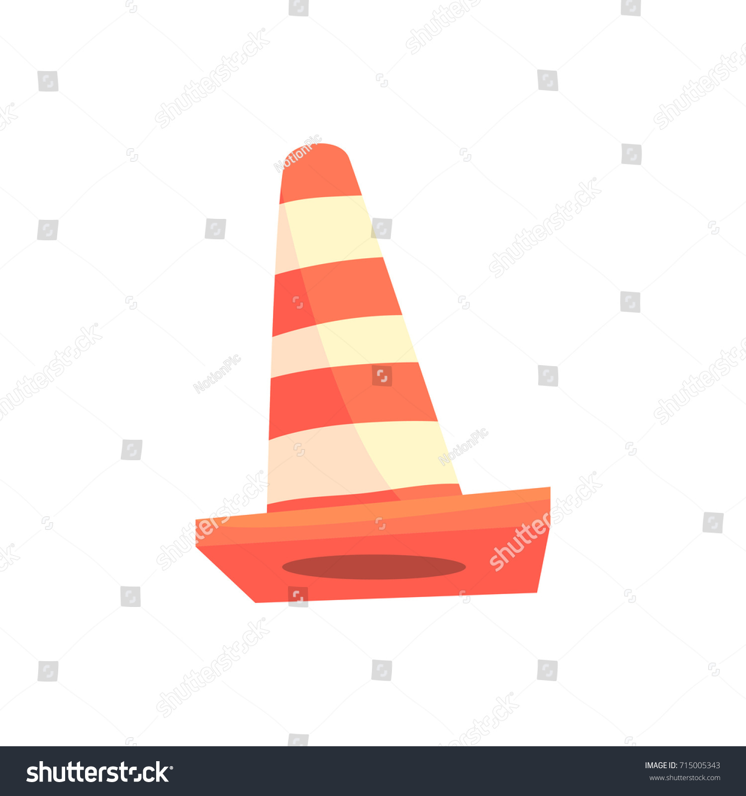 Traffic Cone Cartoon Vector Illustration 스톡 벡터(로열티 프리) 715005343 ...