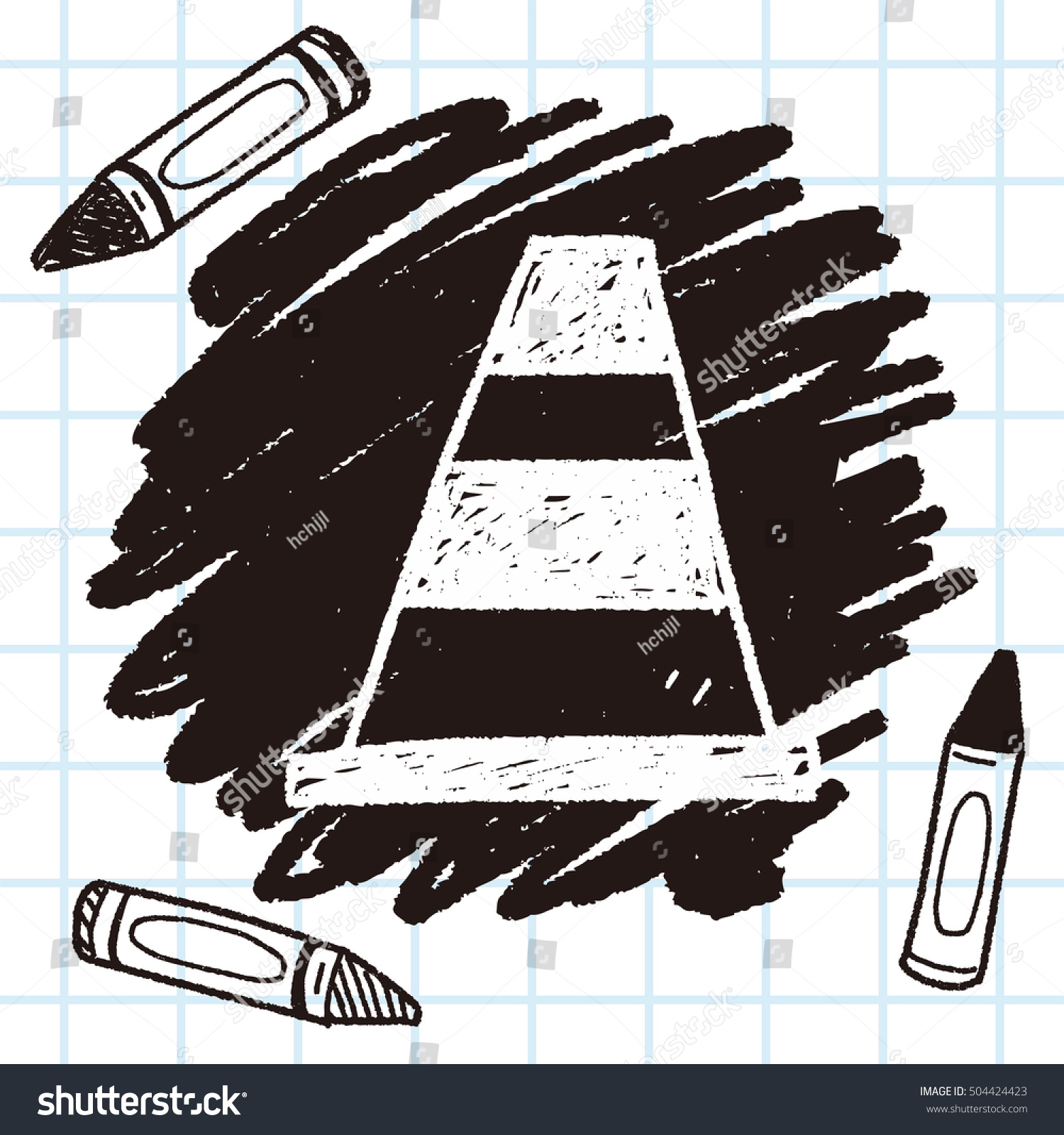 Traffic Cone Doodle Stock Vector (Royalty Free) 504424423 | Shutterstock