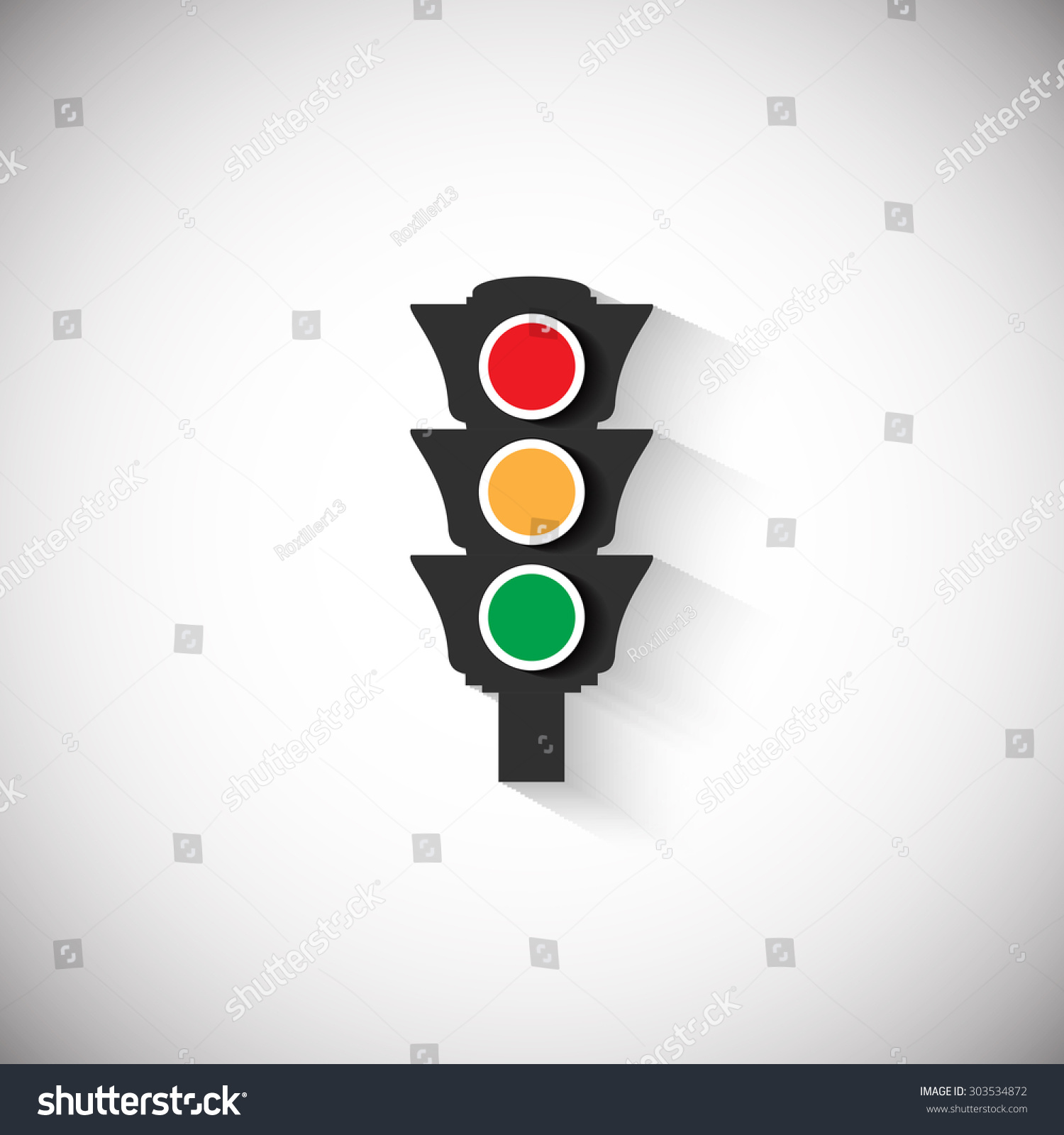 Traffic Light Icon Shadow On White Stock Vector (Royalty Free ...