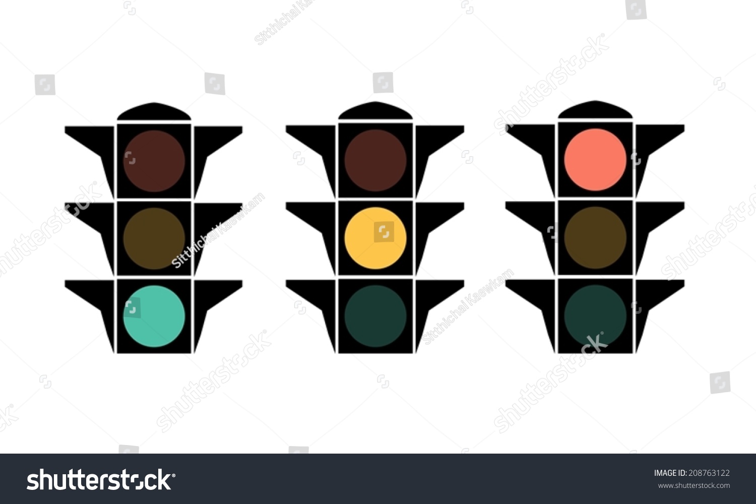 Traffic Light Icons Stock Vector (Royalty Free) 208763122