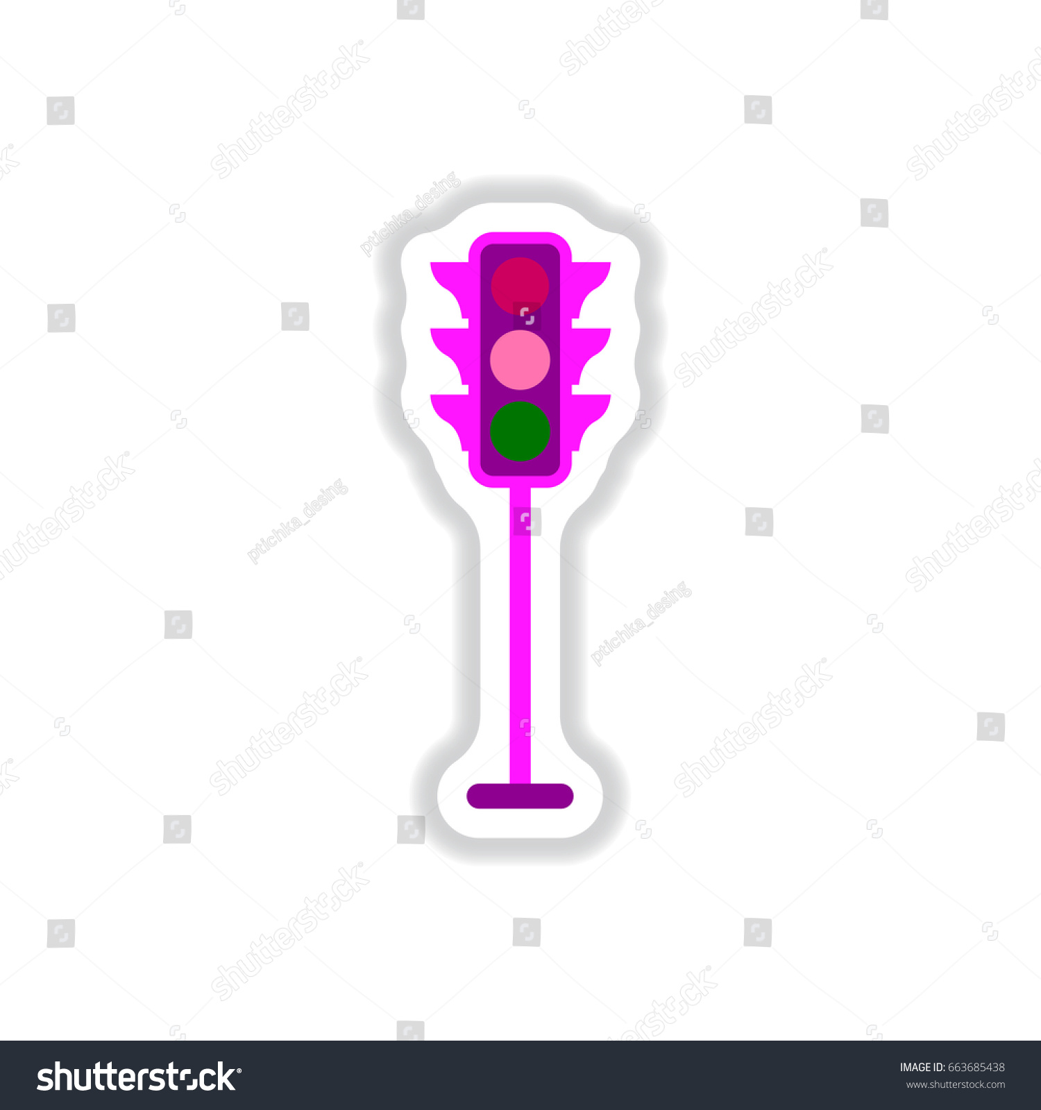 Traffic Light Sticker Stock Vector (Royalty Free) 663685438 | Shutterstock