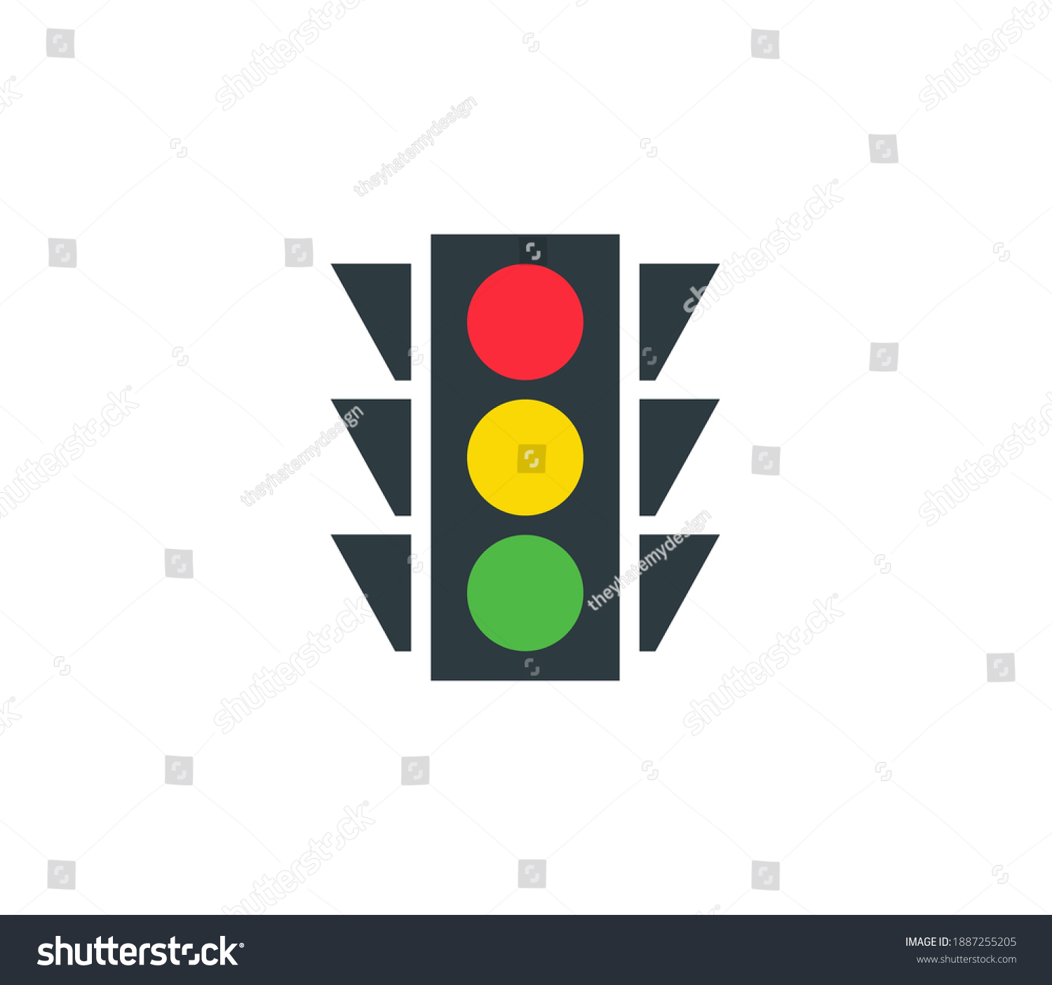 Traffic Light Stop Light Symbol Icon Stock Vector (Royalty Free) 1887255205