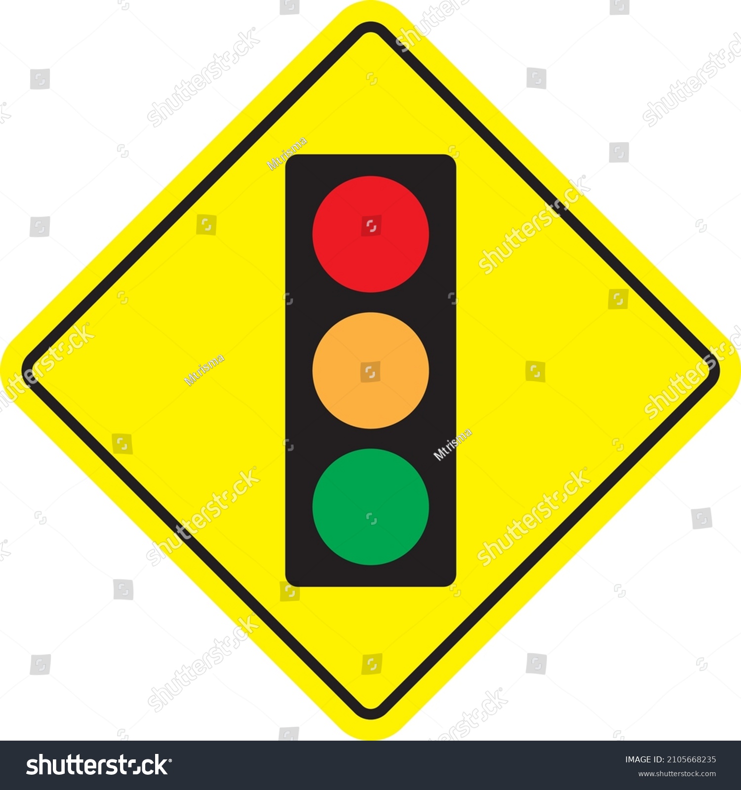 Traffic Light Warning Sign Vector Stock Vector (Royalty Free ...