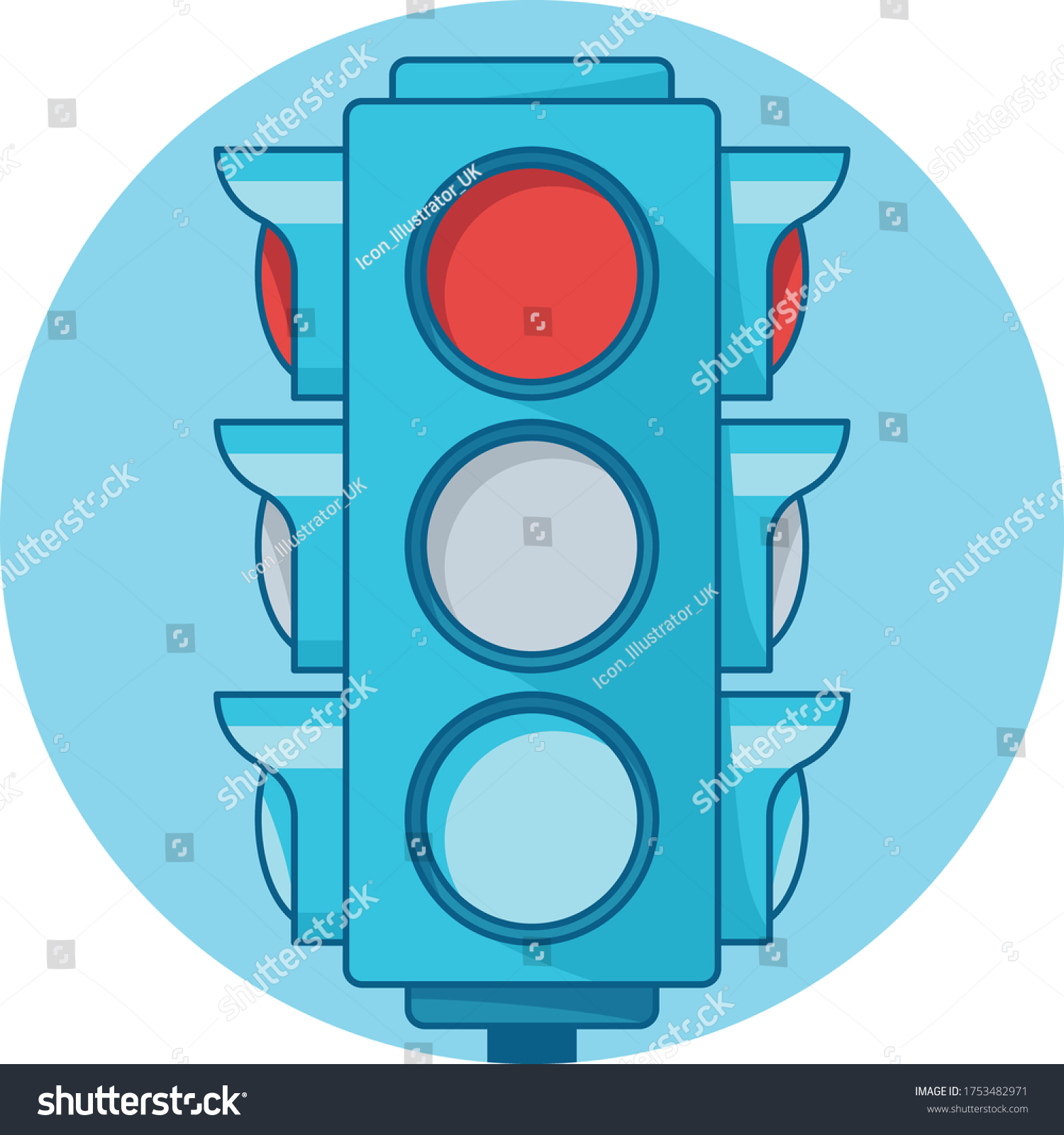 Traffic Light Red Light Illuminated Stock Vector (Royalty Free) 1753482971
