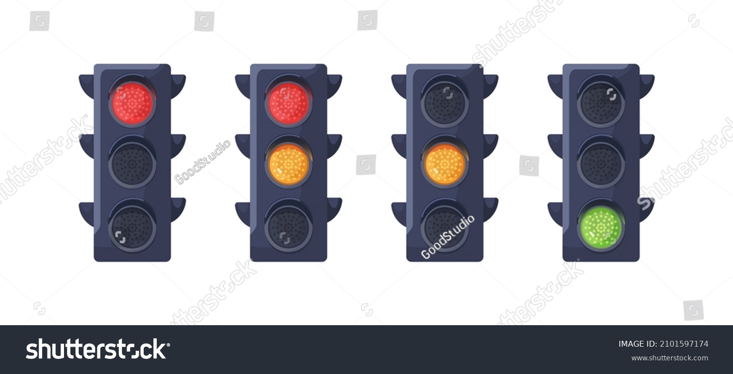 Traffic Lights Signals Set Semaphore Led Stock Vector (Royalty Free ... Traffic Lights Signals Set Semaphore Led Stock Vector (Royalty Free ...