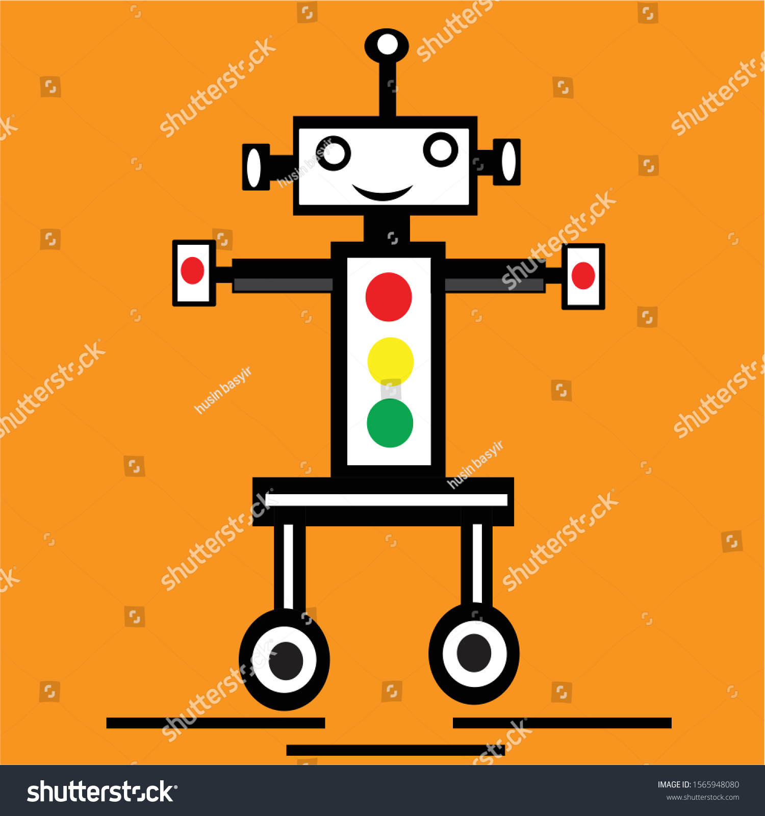 Traffic Lights Robot Characters Stock Vector (Royalty Free) 1565948080 ...
