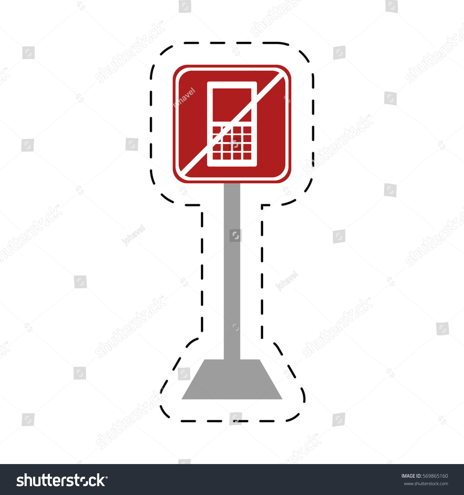 Traffic Prohibited Smartphone Technology Vector Illustration Stock ...