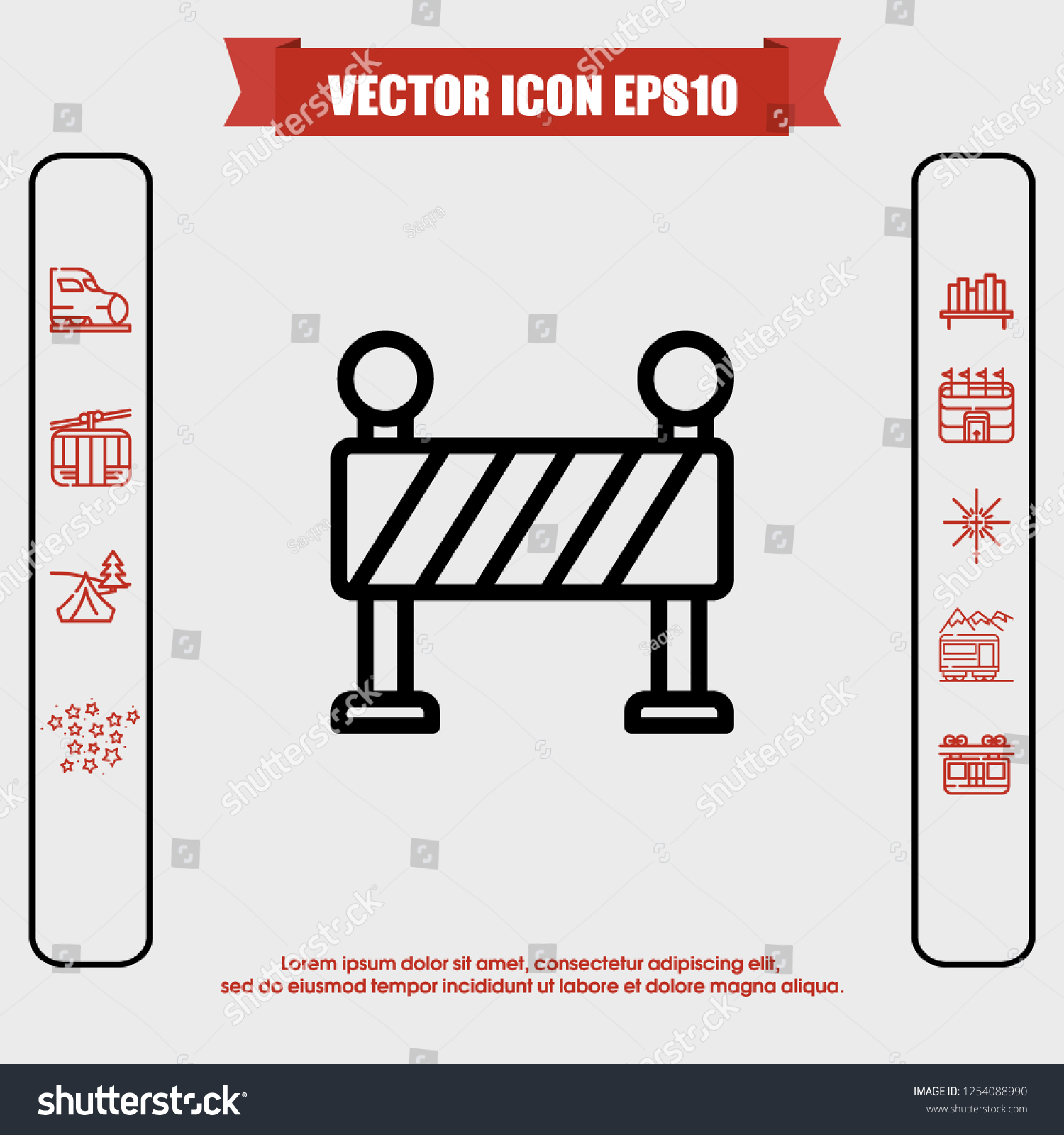 Traffic Roadblock Icon Vector Stock Vector (Royalty Free) 1254088990 ...