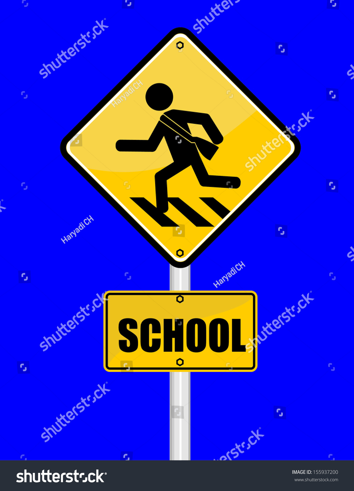 Traffic Sign School Stock Vector 155937200 - Shutterstock