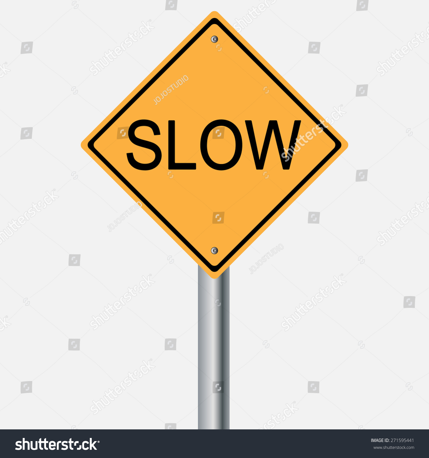 Traffic Sign Slow Stock Vector (Royalty Free) 271595441 | Shutterstock