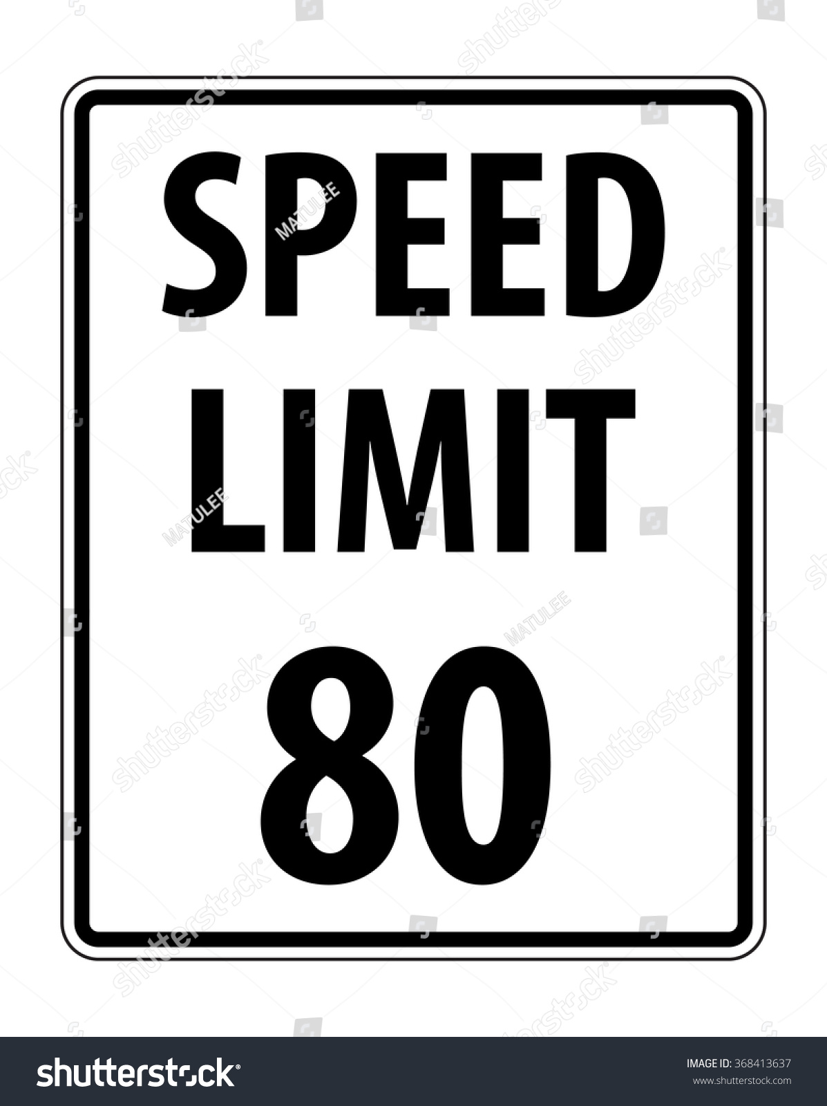 Traffic Signspeed Limit 80 Stock Vector (Royalty Free) 368413637 ...