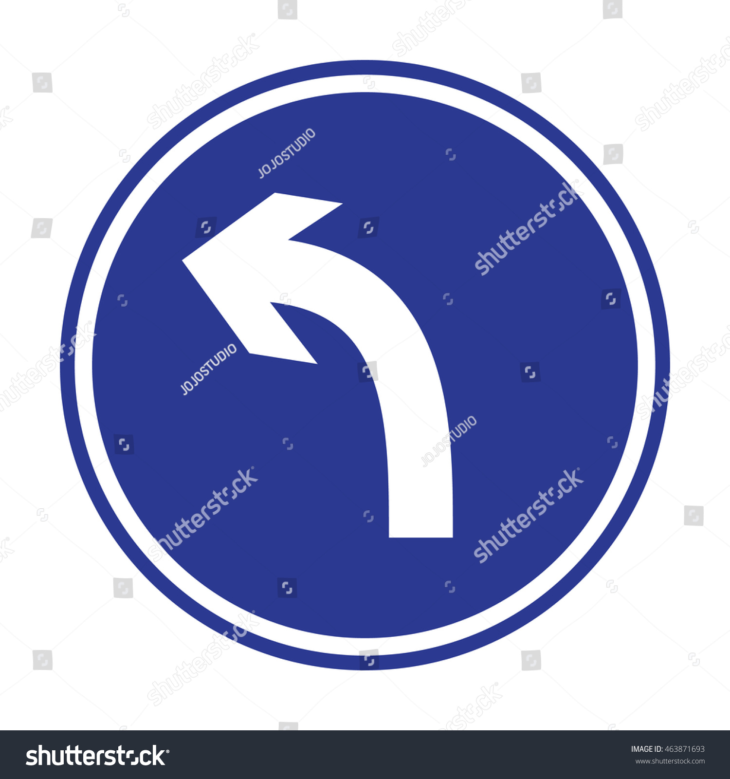 Traffic Sign Turn Left Arrow Vector Stock Vector (Royalty Free ...
