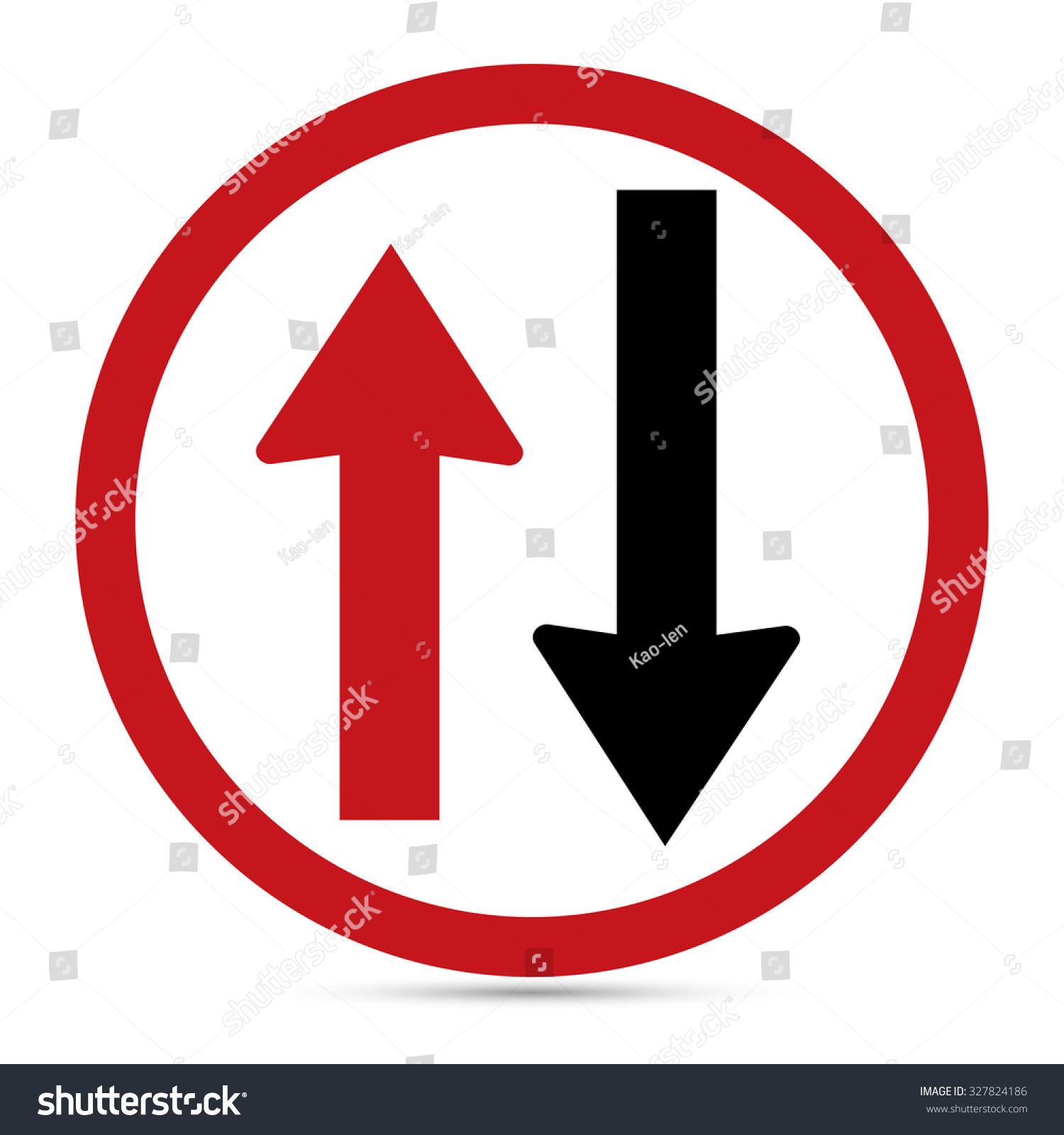 Traffic Sign Two Way Warning Sign Stock Vector (Royalty Free) 327824186 ...