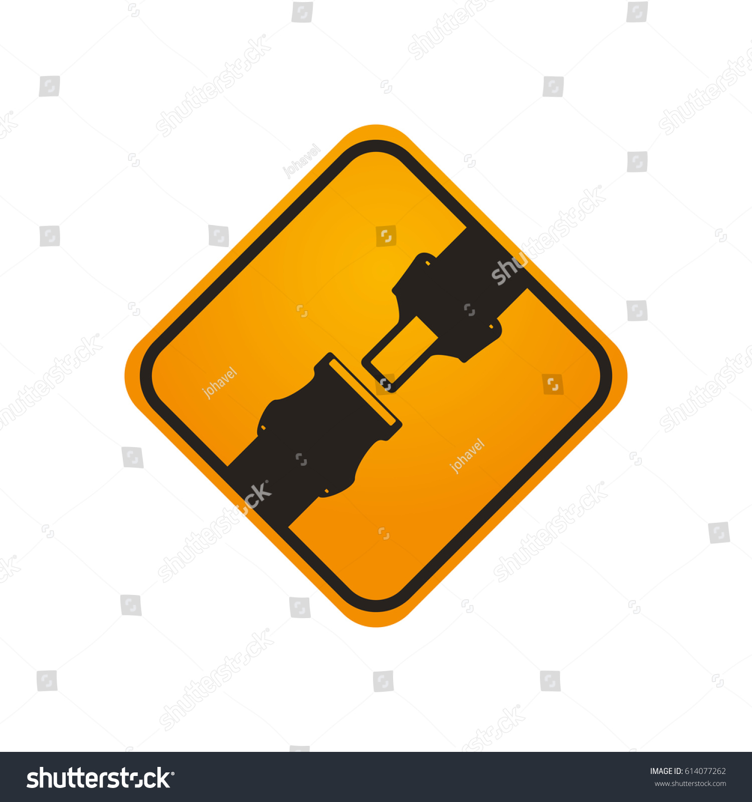 Traffic Sign Warning Security Belt Stock Vector (Royalty Free) 614077262