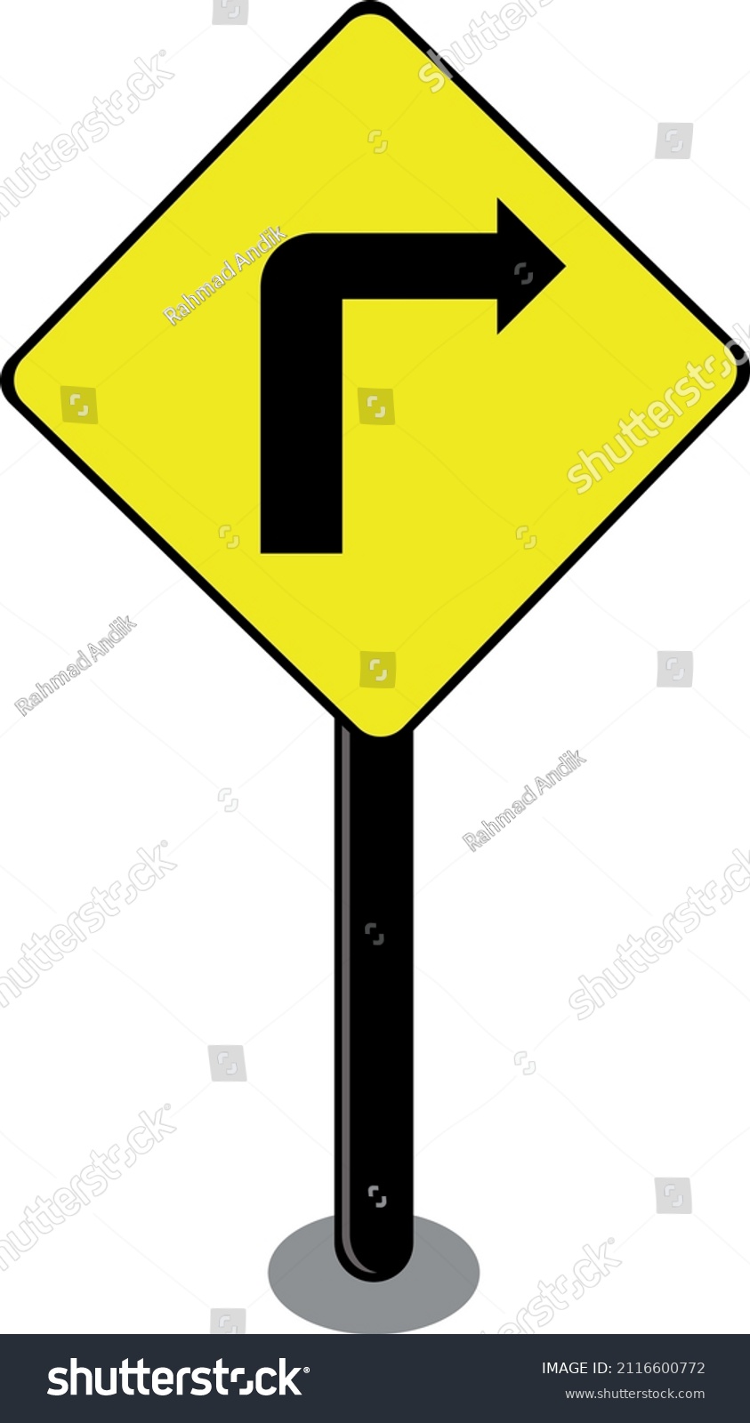 Traffic Sign Sharp Bend Sign Stock Vector (Royalty Free) 2116600772 ...