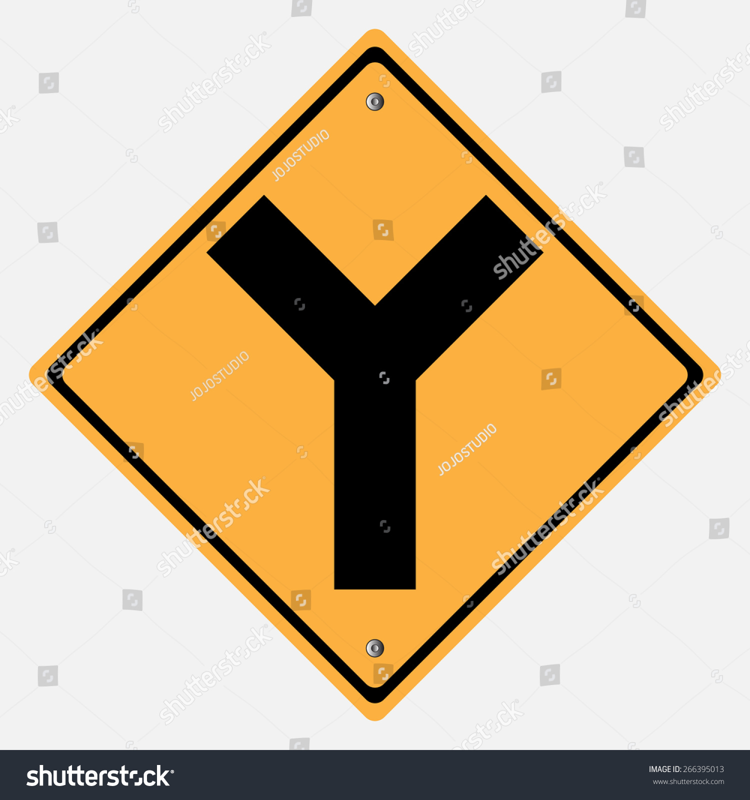 Traffic Sign Y Intersection Vector Illustration Stock Vector (Royalty ...