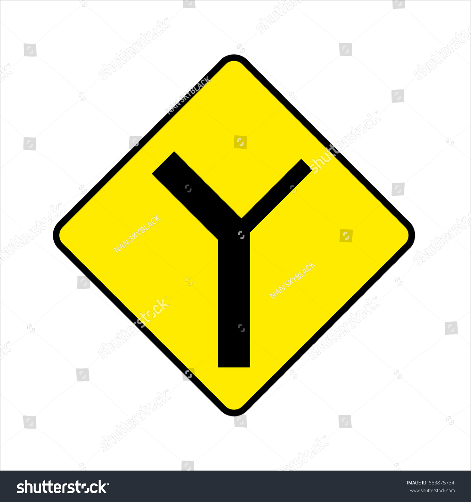 Traffic Sign Y Intersection Vector Illustration: vetor stock (livre de ...