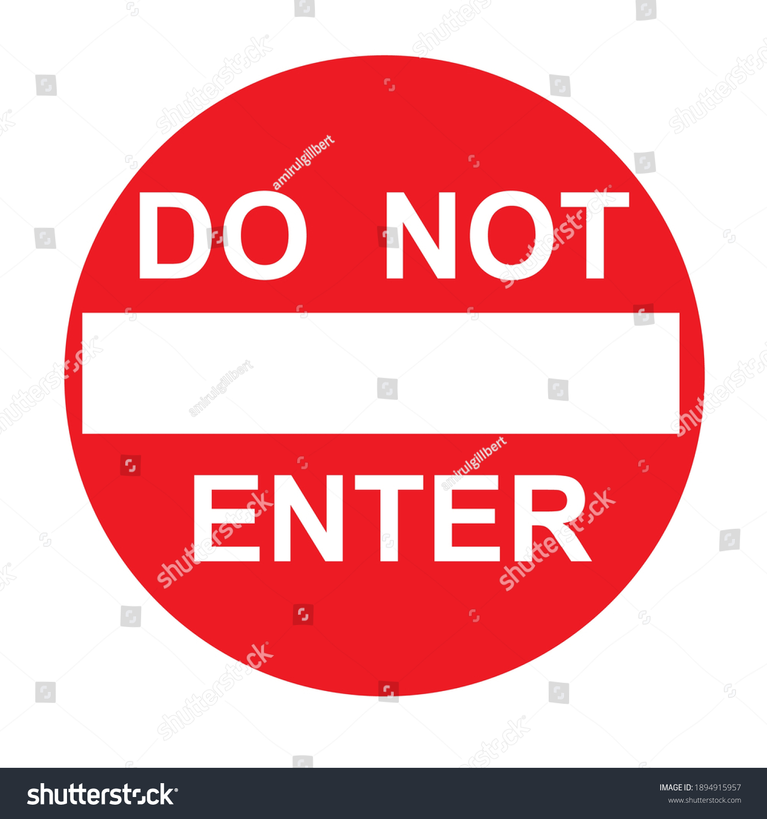 Traffic Signs Do Not Enter Stock Vector (Royalty Free) 1894915957 ...