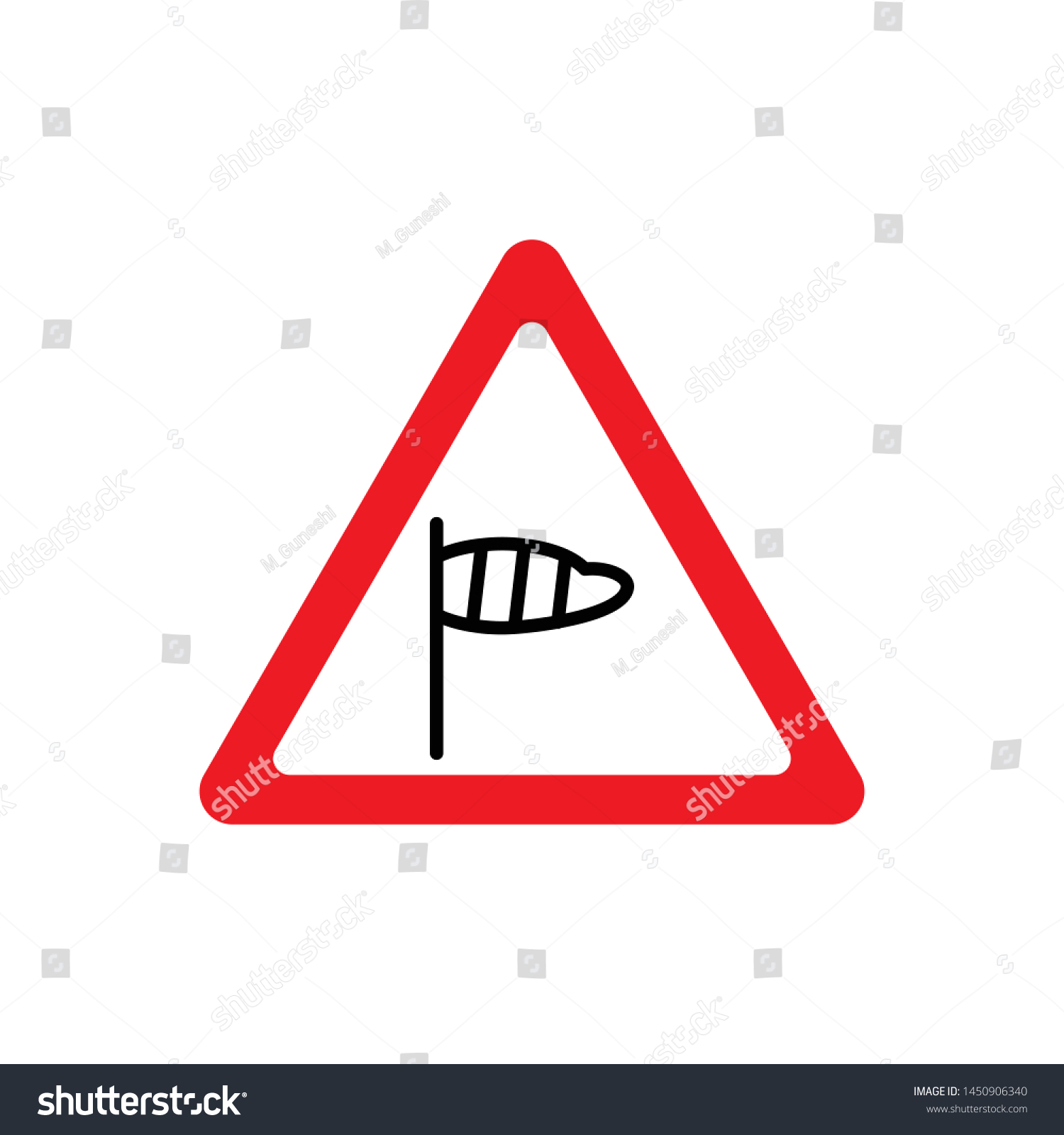 Traffic Signs Wind Vector Icon Stock Vector (Royalty Free) 1450906340 ...