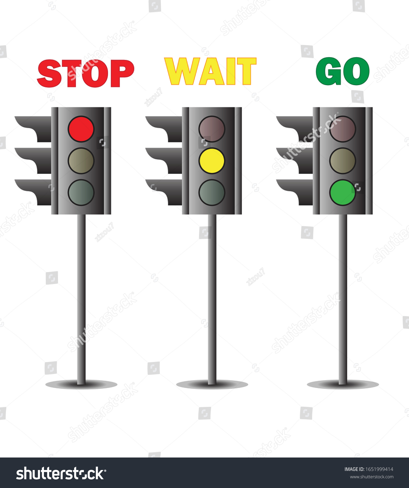 Trafic Light On White Background Vector Stock Vector (Royalty Free ...