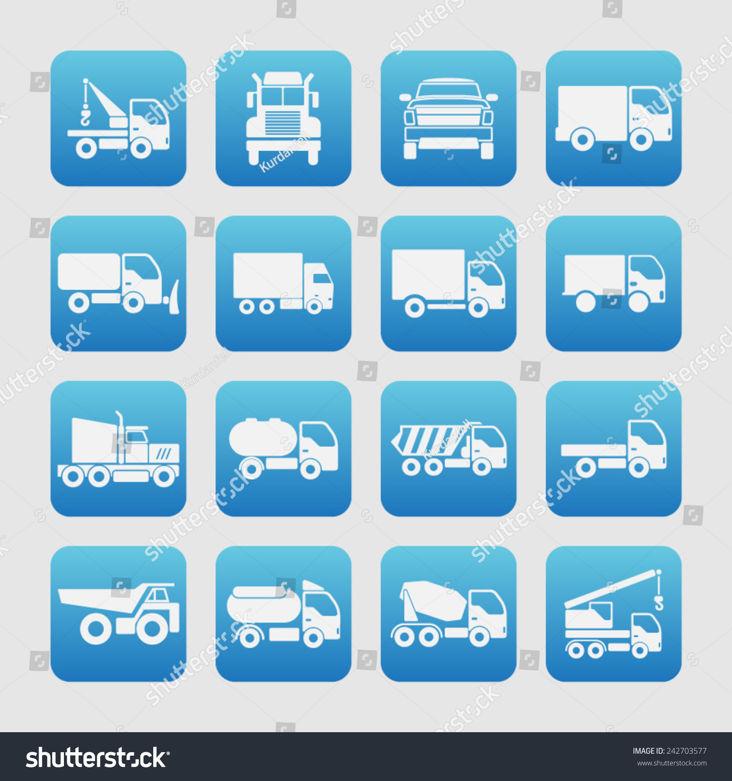 Trailer Icons Stock Vector 242703577 - Shutterstock