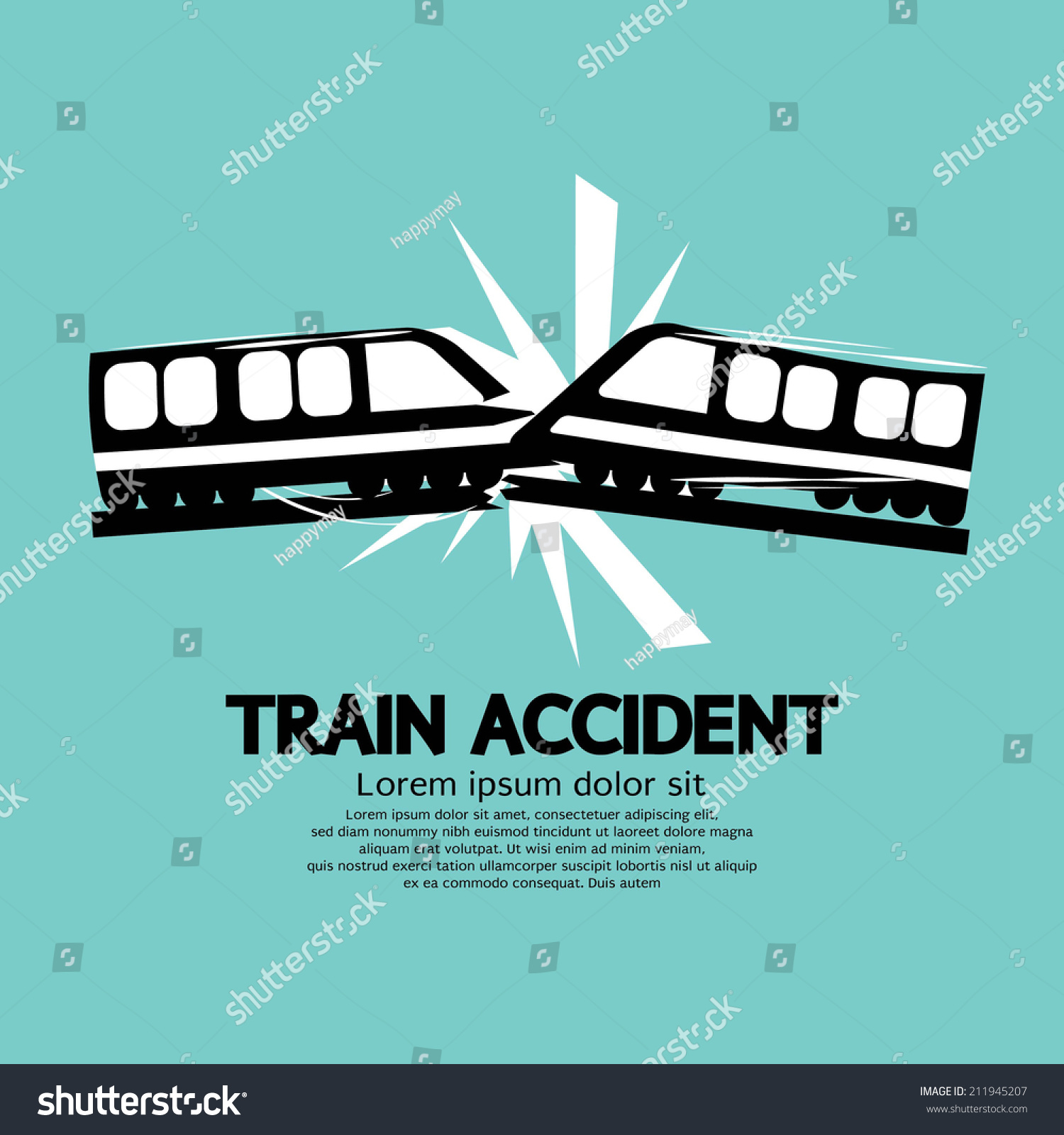 Train Accident Graphic Vector Illustration Stock Vector (Royalty Free ...