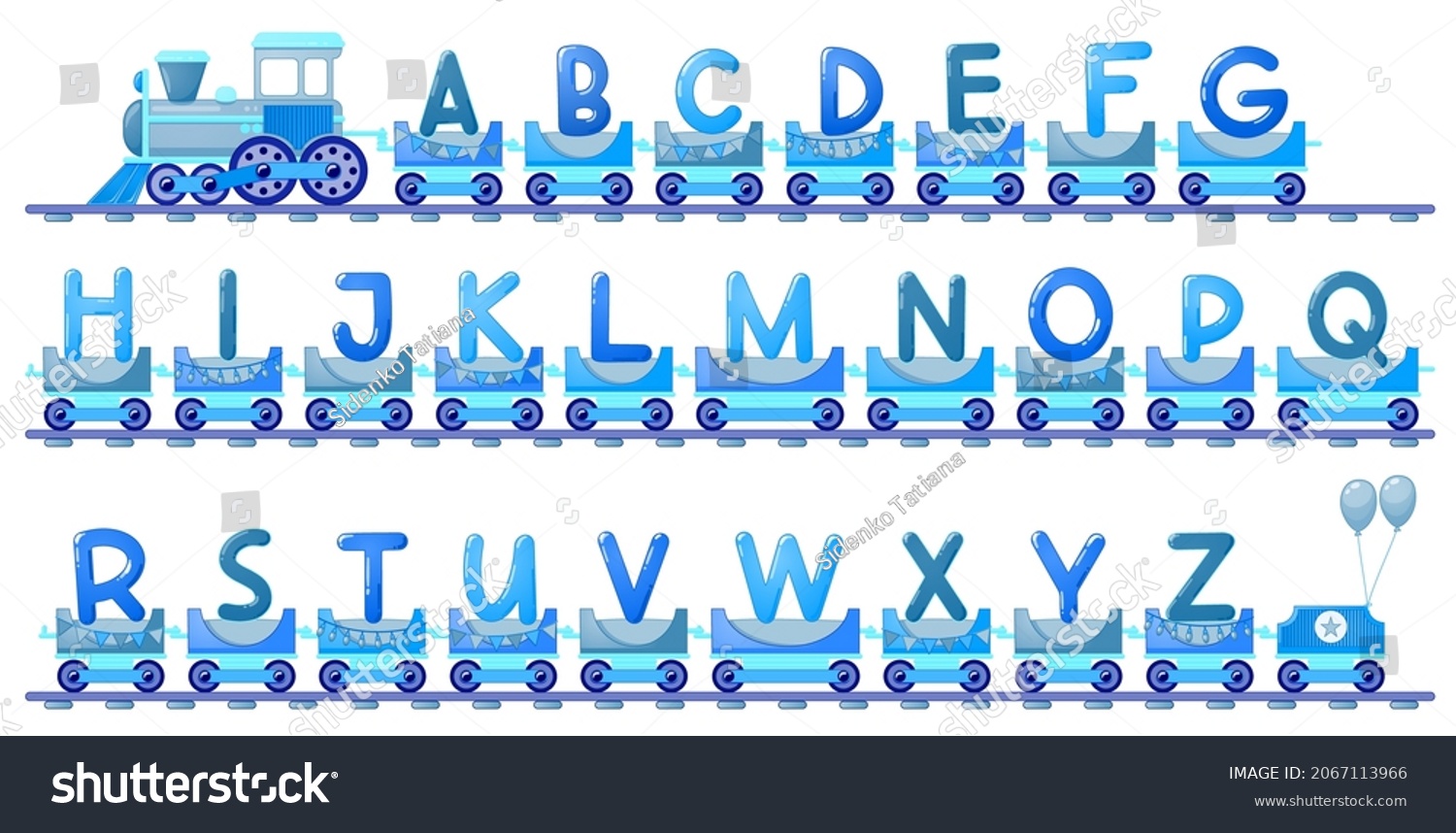 Train Alphabet Kid Cartoon Style Capital Stock Vector (Royalty Free ...