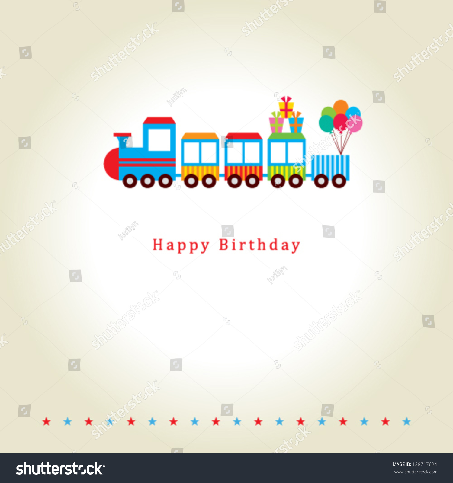Train Birthday Card Stock Vector (Royalty Free) 128717624 | Shutterstock