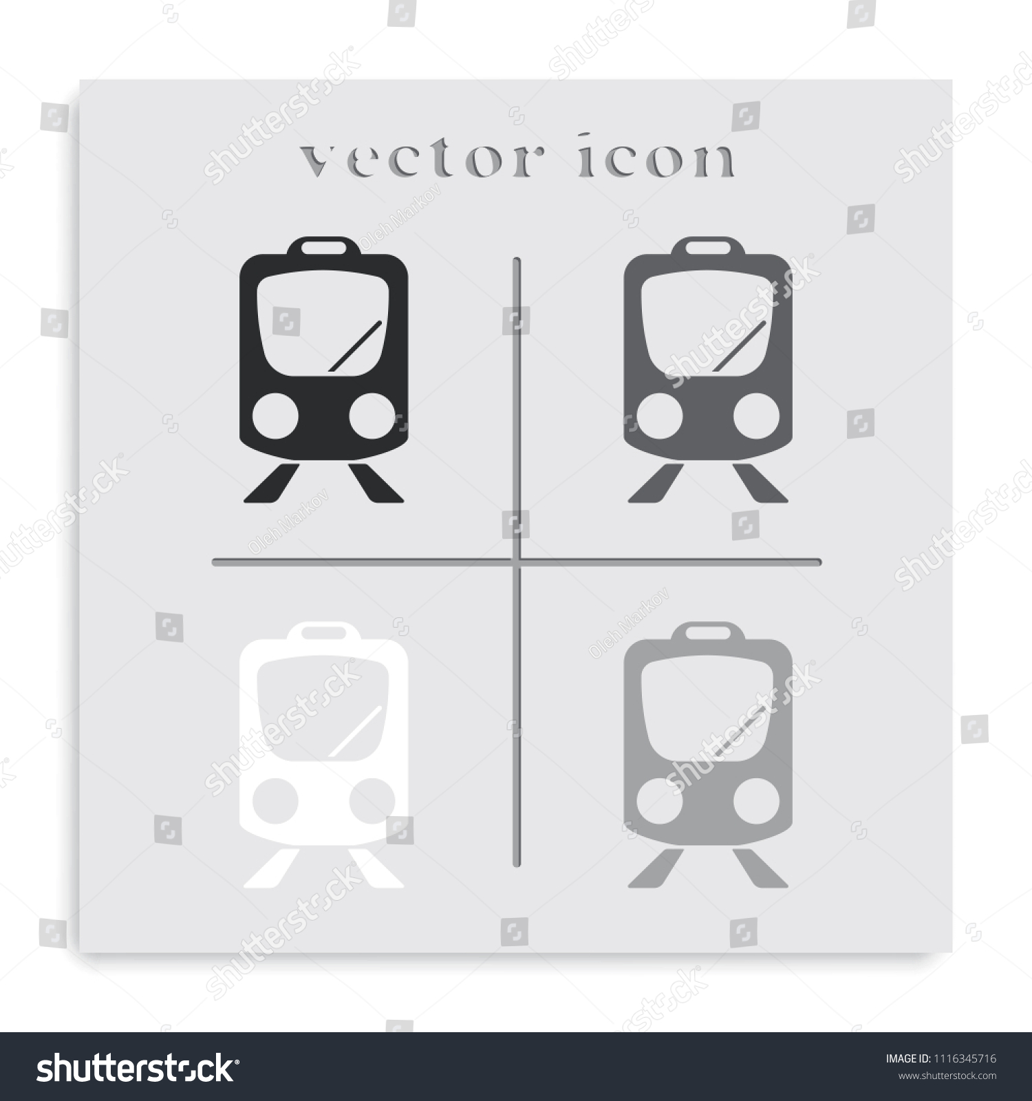 Train Flat Black White Vector Icon Stock Vector (Royalty Free ...