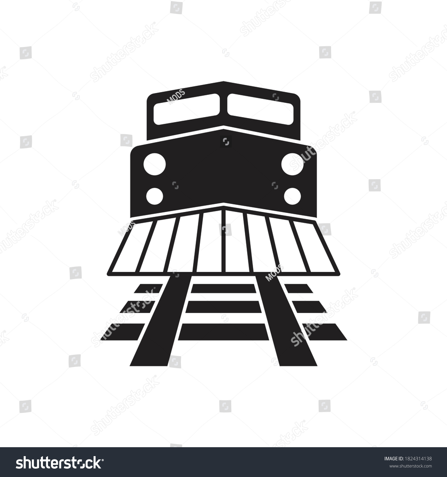 Train Icon Design Isolated On White Stock Vector (Royalty Free ...