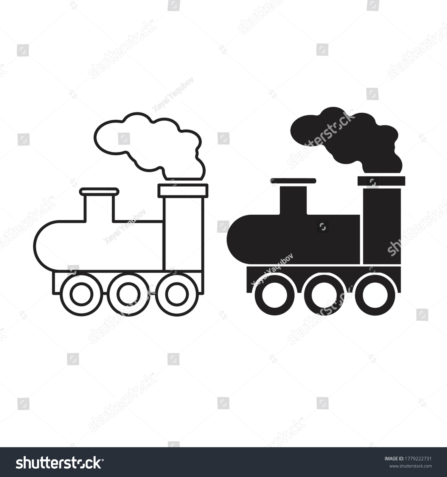 Train Icon Set Vector Sign Symbol Stock Vector (Royalty Free ...