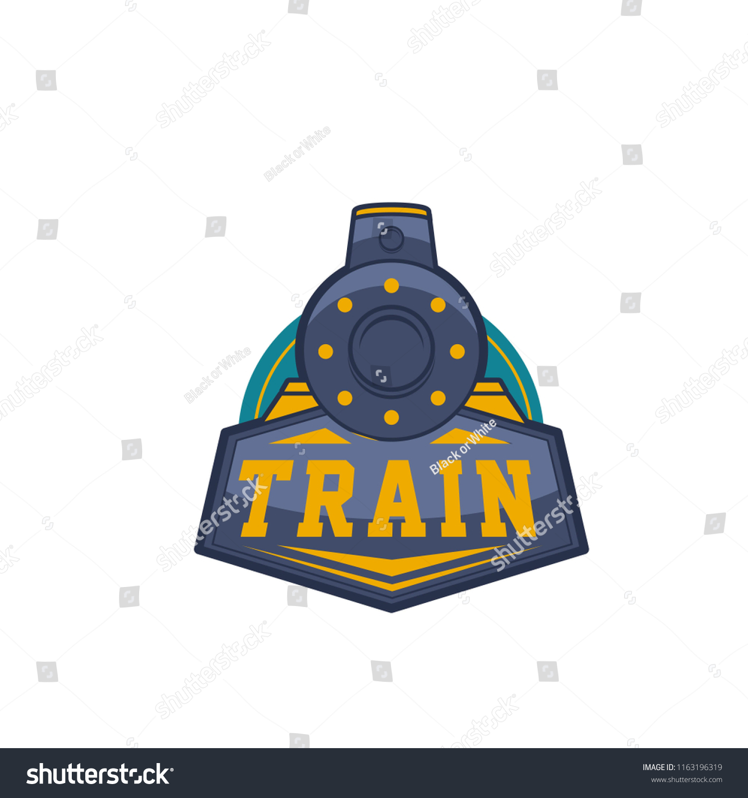 Train Logo Design Stock Vector (Royalty Free) 1163196319