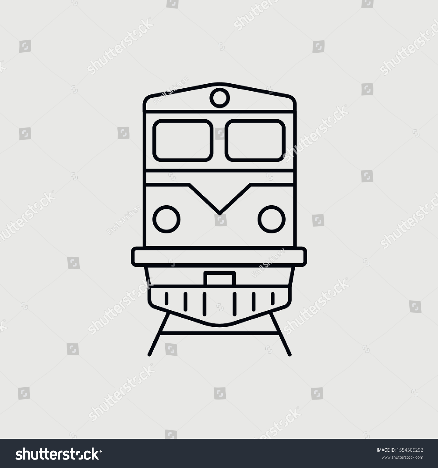 Train Outline Icon On White Background Stock Vector (Royalty Free ...