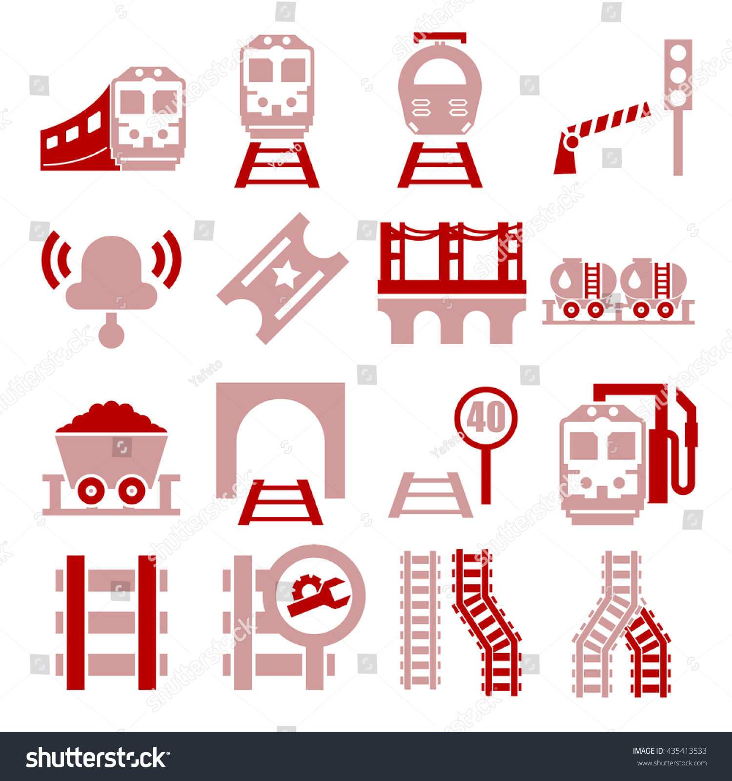 Train Railway Underground Icon Set Stock Vector (Royalty Free ...