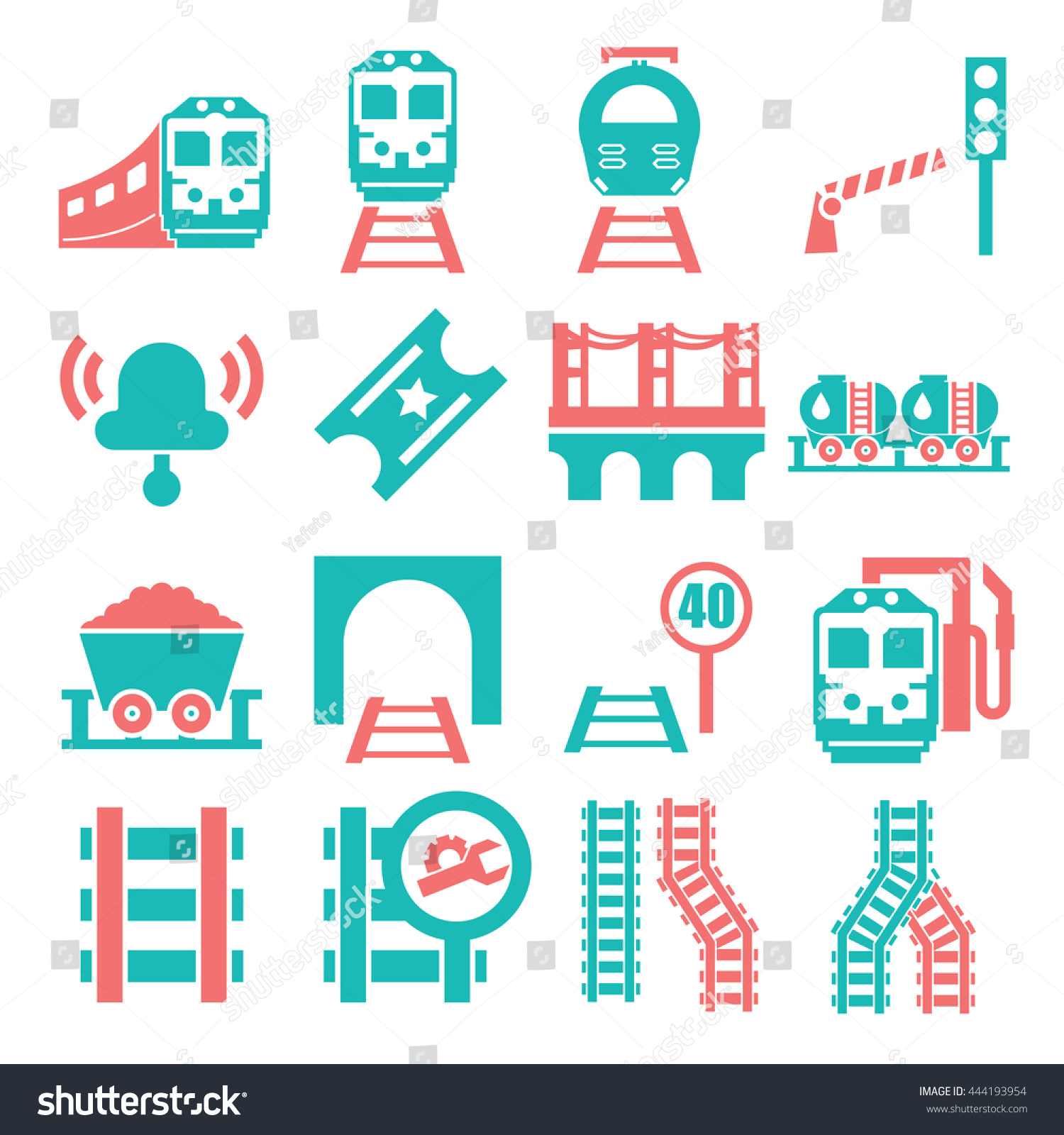 Train Railway Underground Icon Set Stock Vector (Royalty Free ...