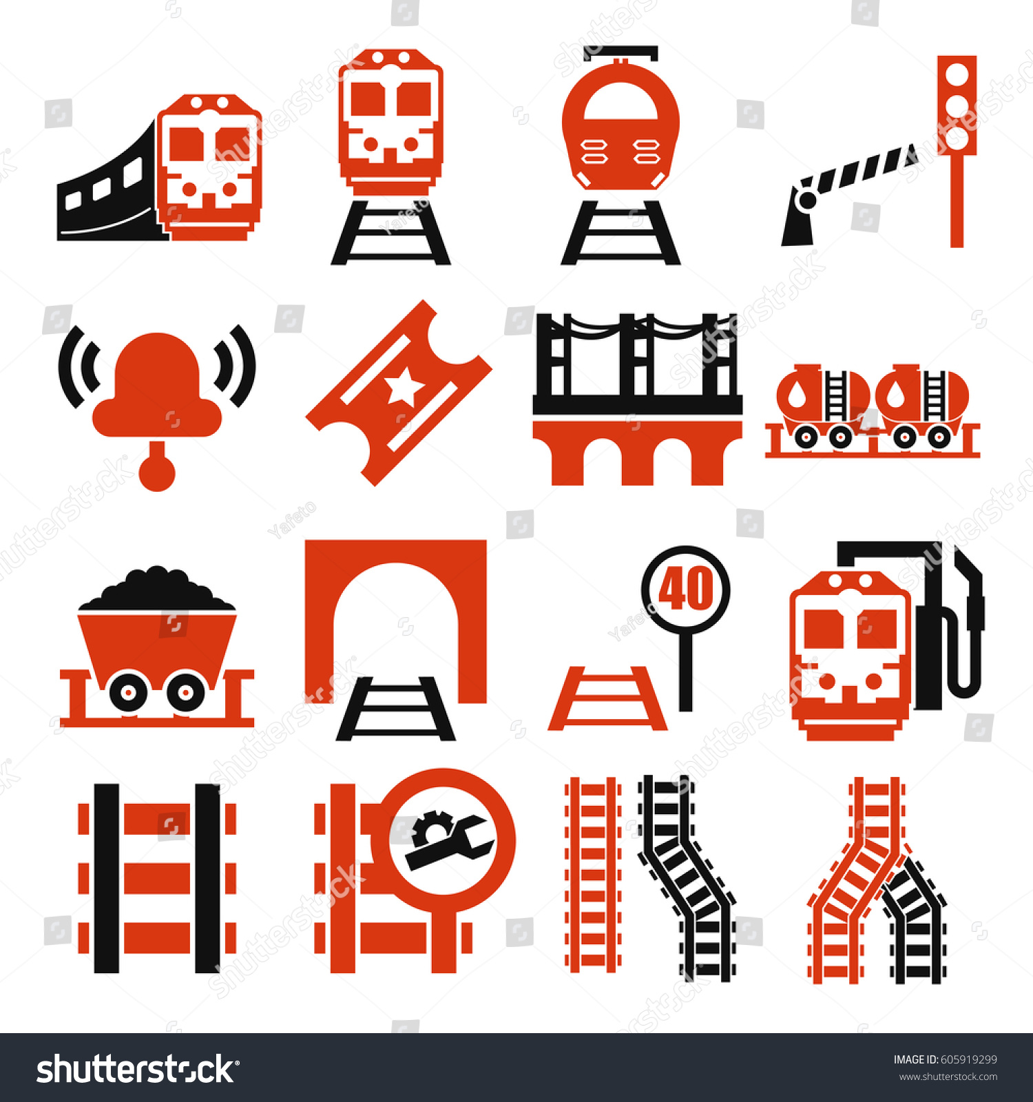 Train Railway Underground Icon Set Stock Vector (Royalty Free ...