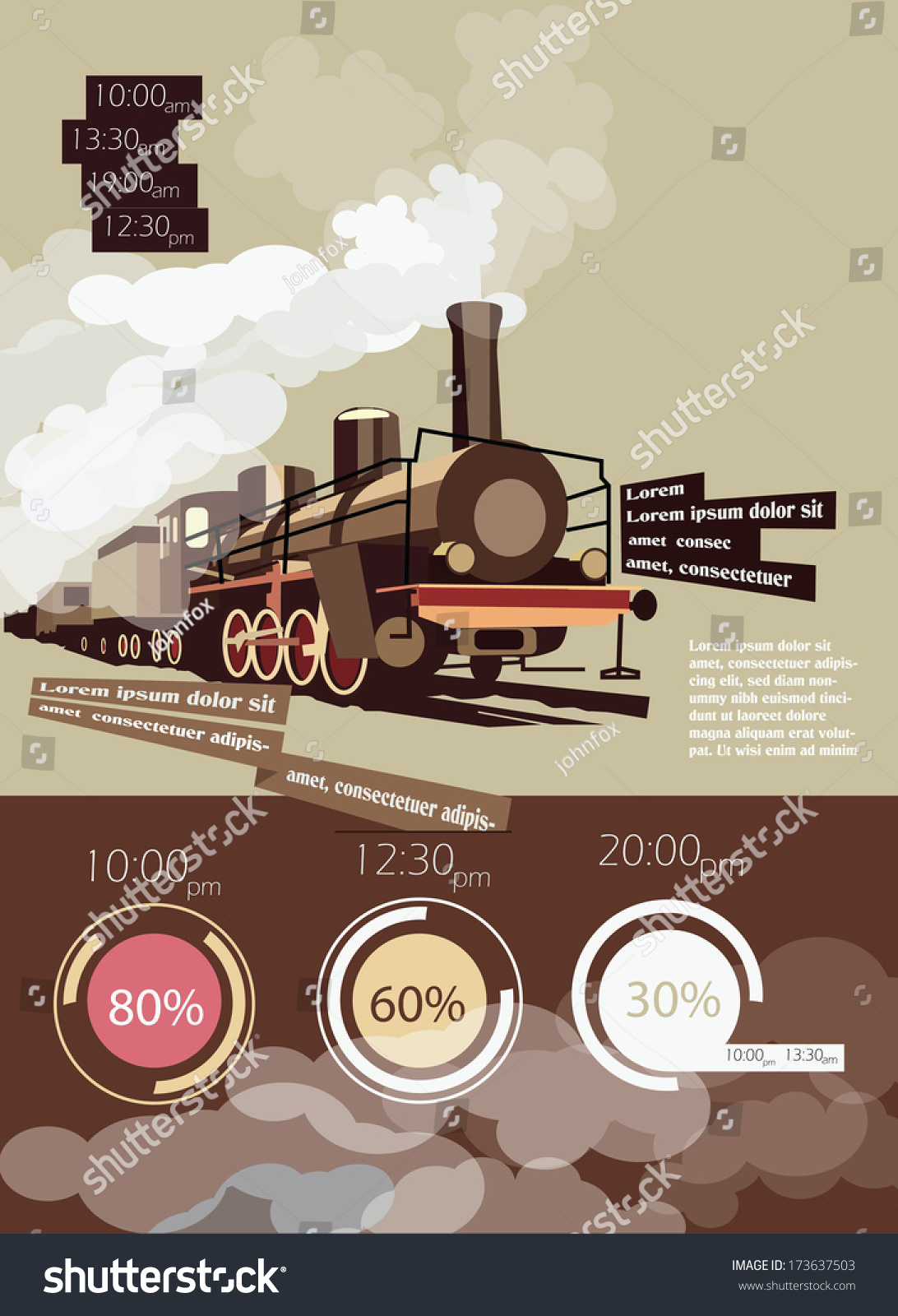 Train Schedule Infographic Internal Information Statistic Stock Vector ...