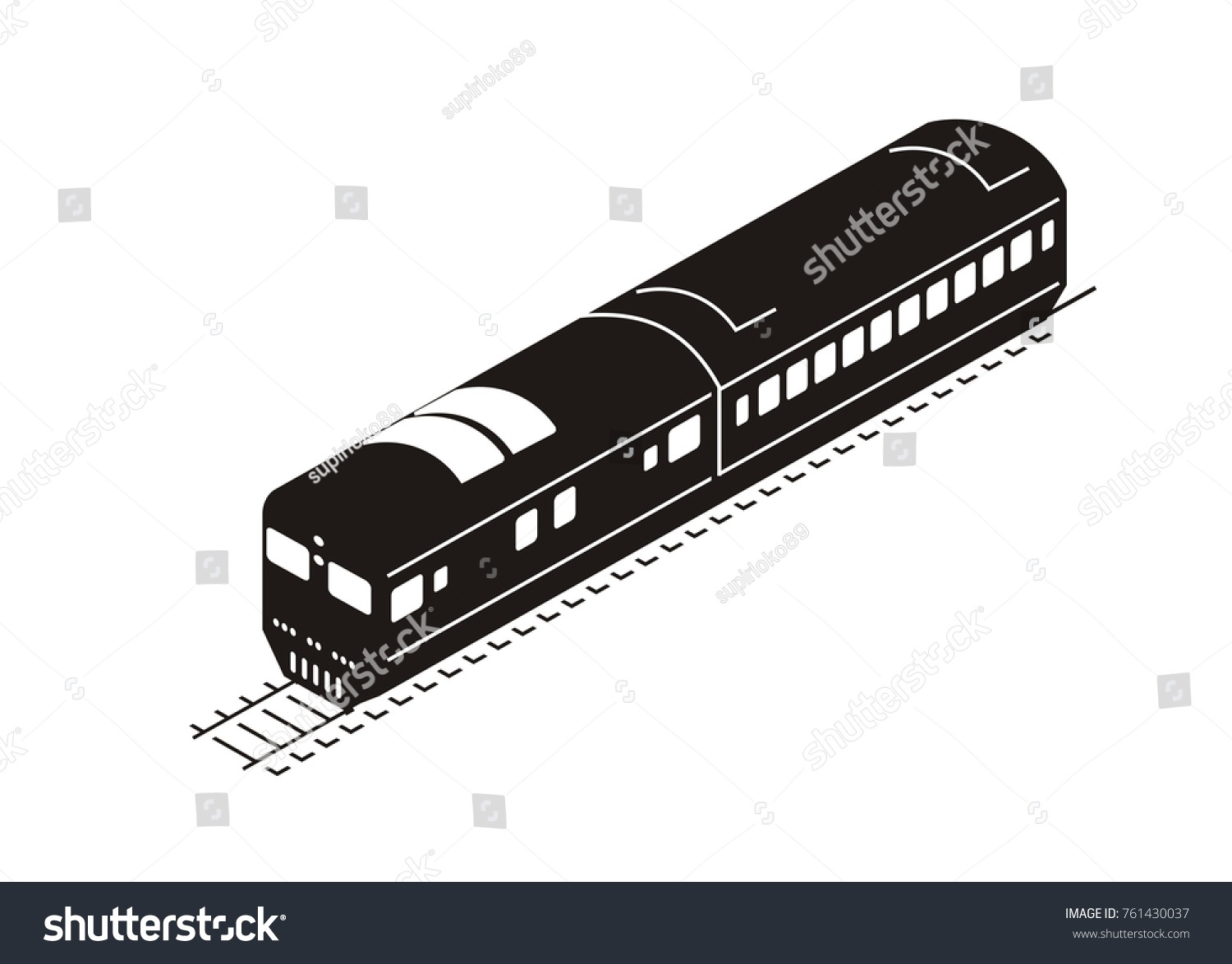 Train Silhouette Isometric View Stock Vector (Royalty Free) 761430037 ...