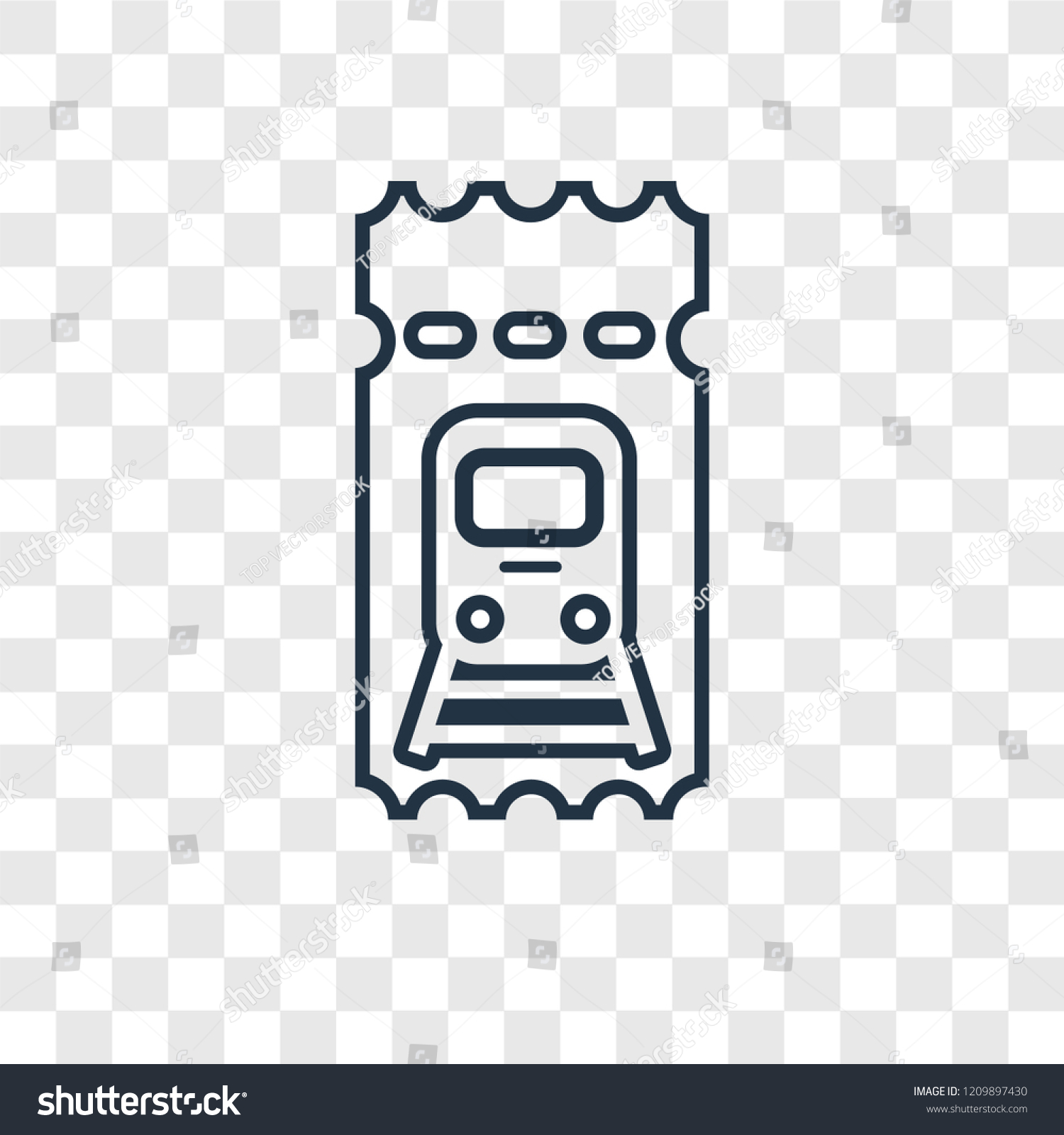Train Ticket Concept Vector Linear Icon: เวกเตอร์สต็อก (ปลอดค่า ...