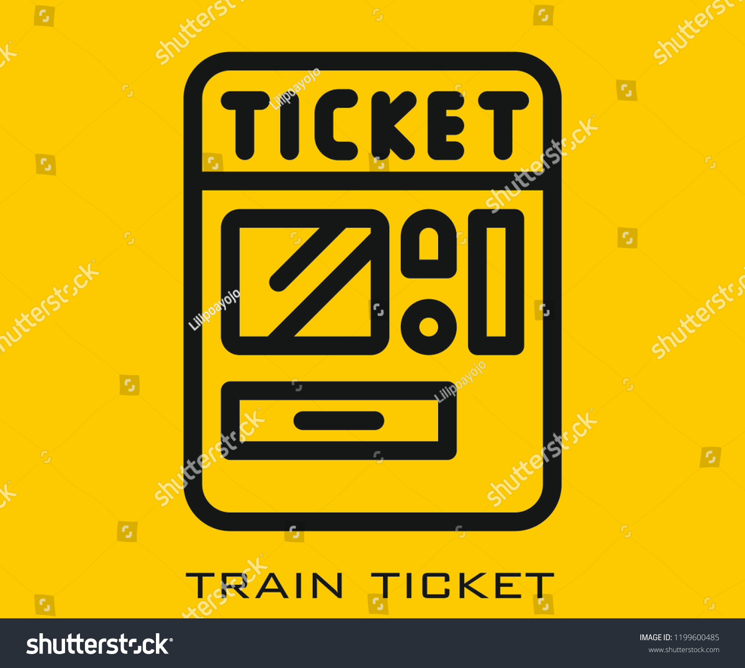Train Ticket Icon Signs Stock Vector (Royalty Free) 1199600485 ...