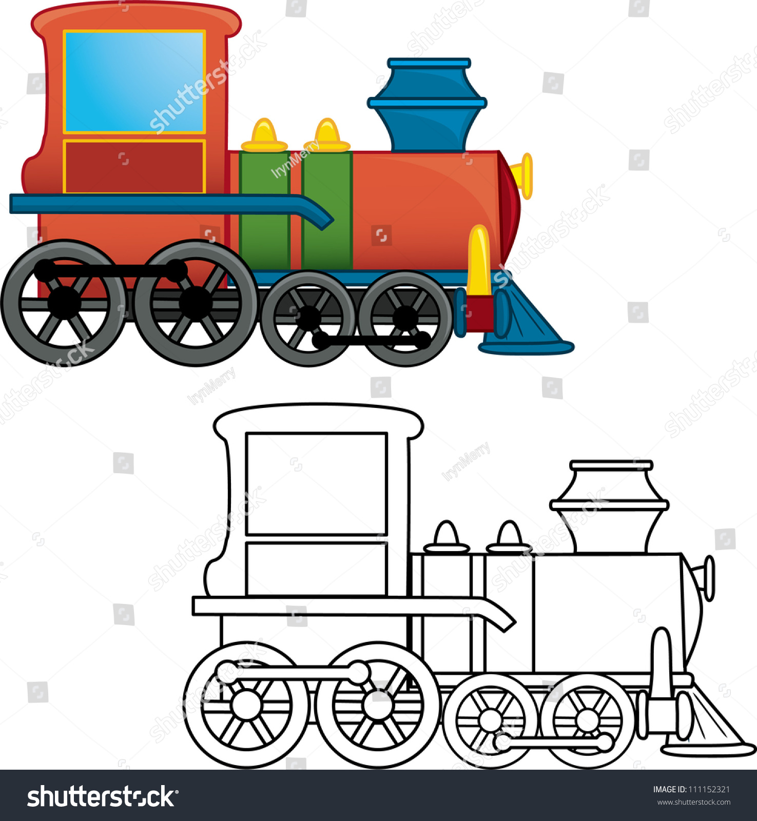Train Toy Coloring Book Vector: เวกเตอร์สต็อก (ปลอดค่าลิขสิทธิ์) 111152321