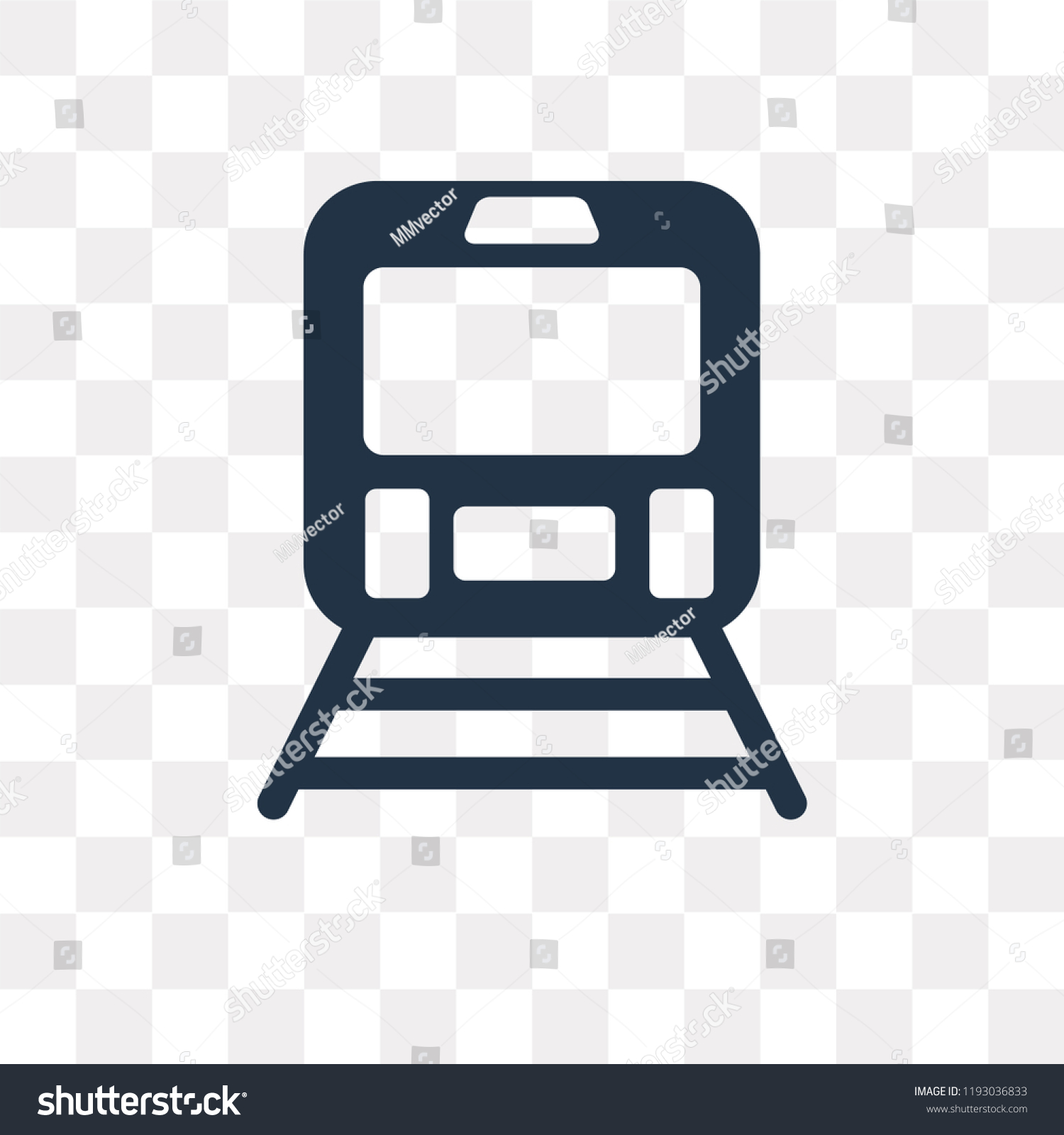 Train Vector Icon Isolated On Transparent Stock Vector (Royalty Free ...