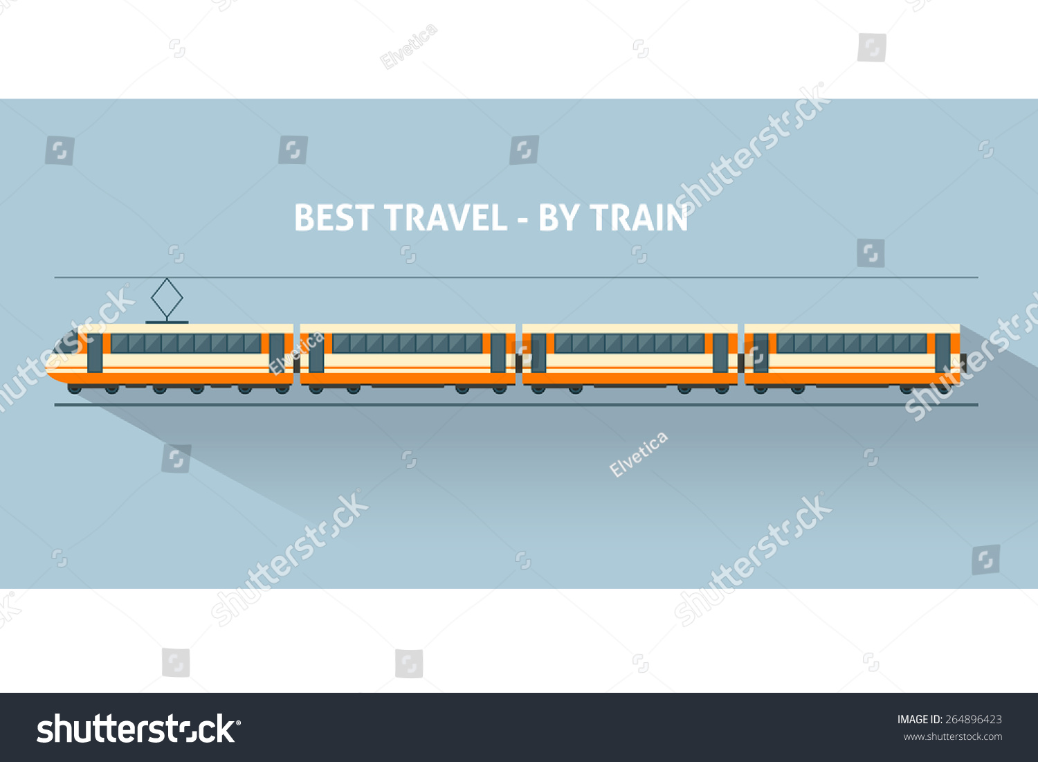 Train Long Shadows Flat Style Vector Stock Vector (Royalty Free ...