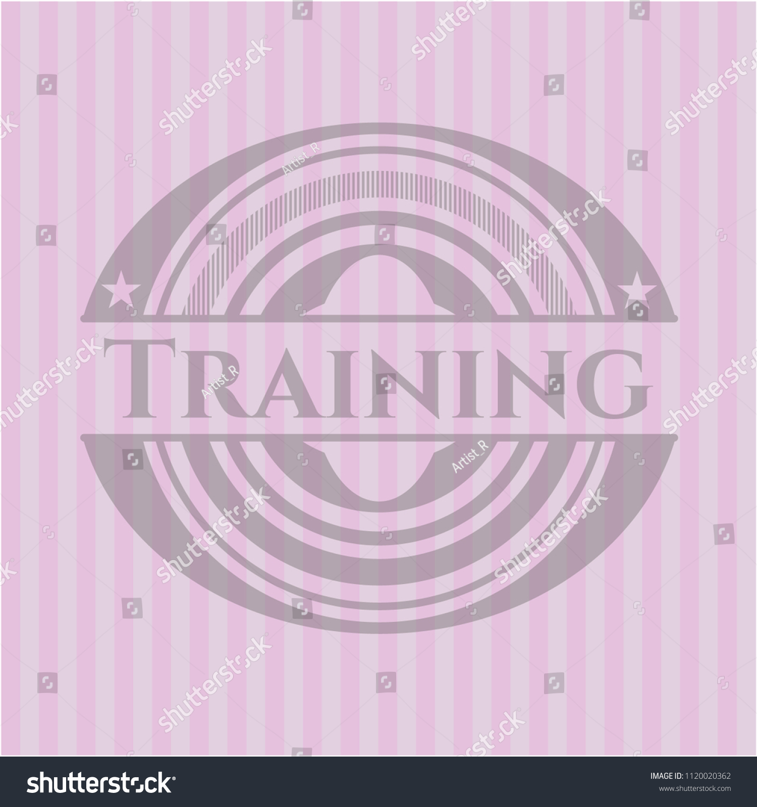 Training Badge Pink Background: vector de stock (libre de regalías ...