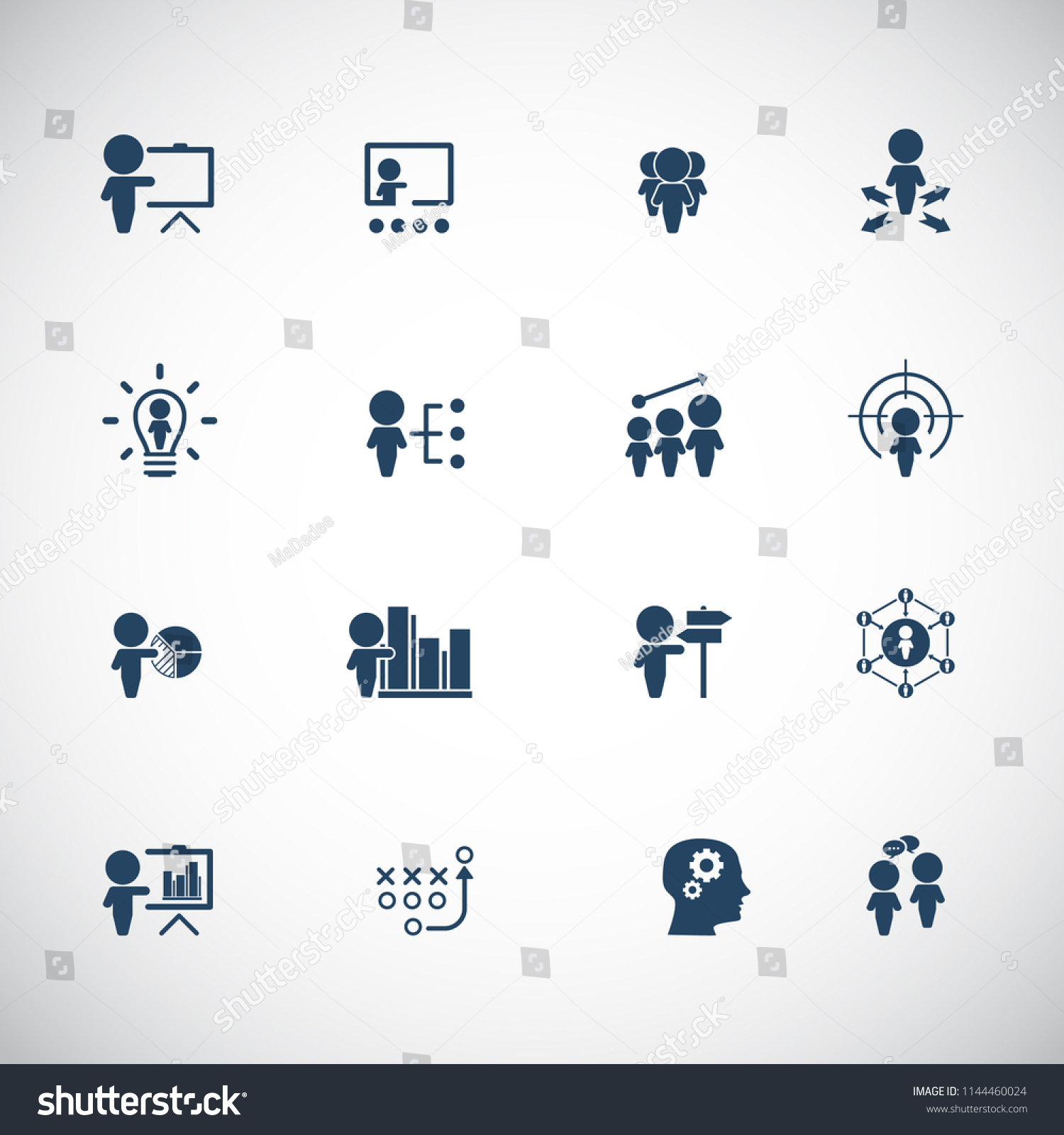 Training Business Training Icon Set Vector: เวกเตอร์สต็อก (ปลอดค่า ...
