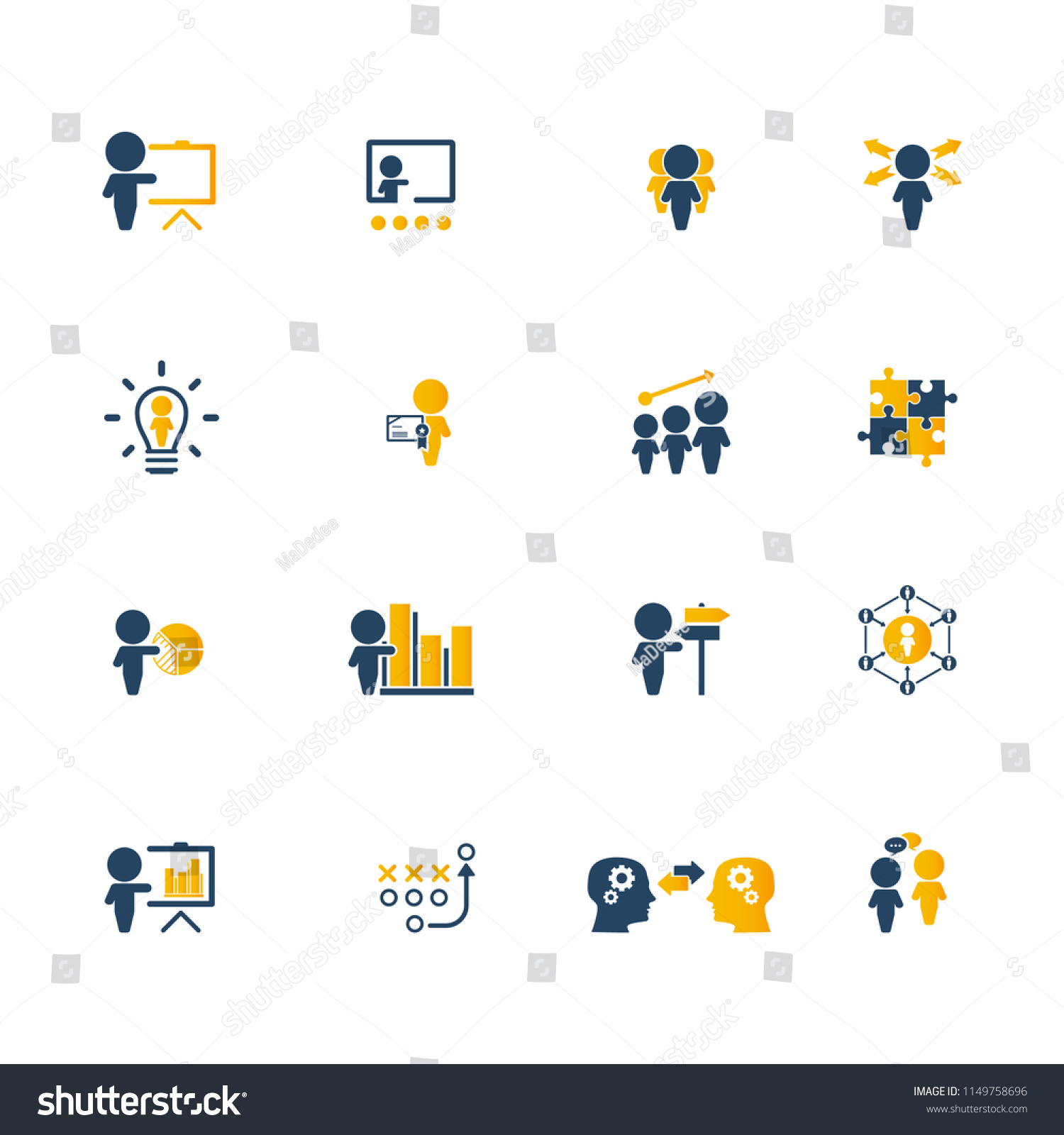 Training Business Training Icon Set Vector Stock Vector (Royalty Free ...